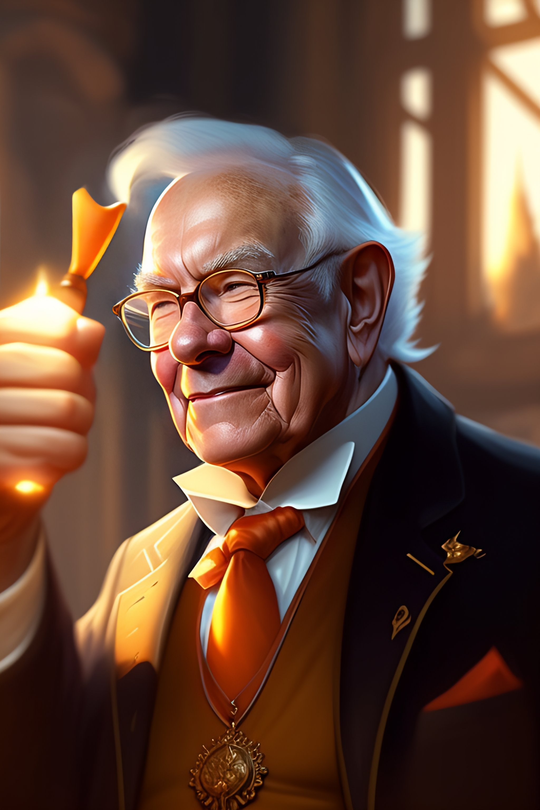 Lexica - A detailed portrait of warren buffett giving thumbs up ...
