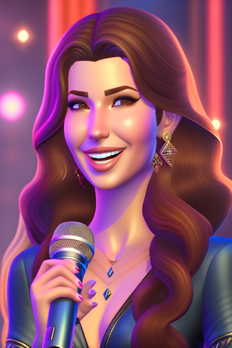Lexica - Nancy ajram singing on a stage by a microphone, in the sims 4 ...