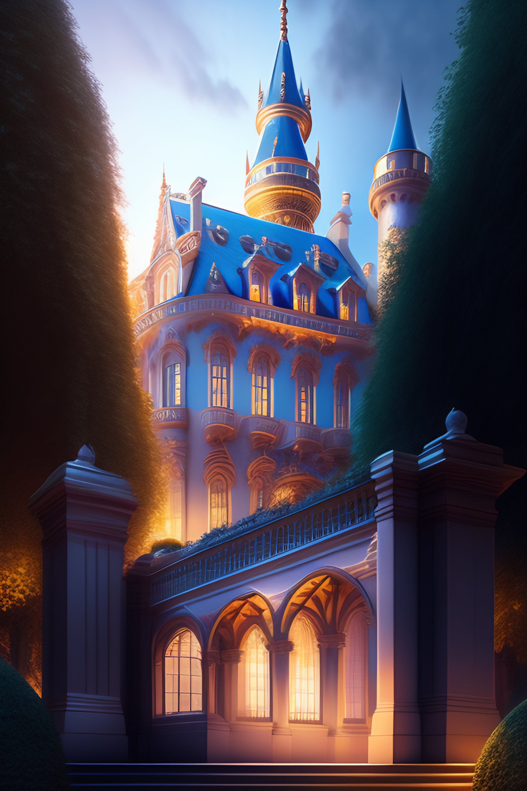 Lexica - Shiny clear high heel shoe in front of a castle, dark fantasy ...