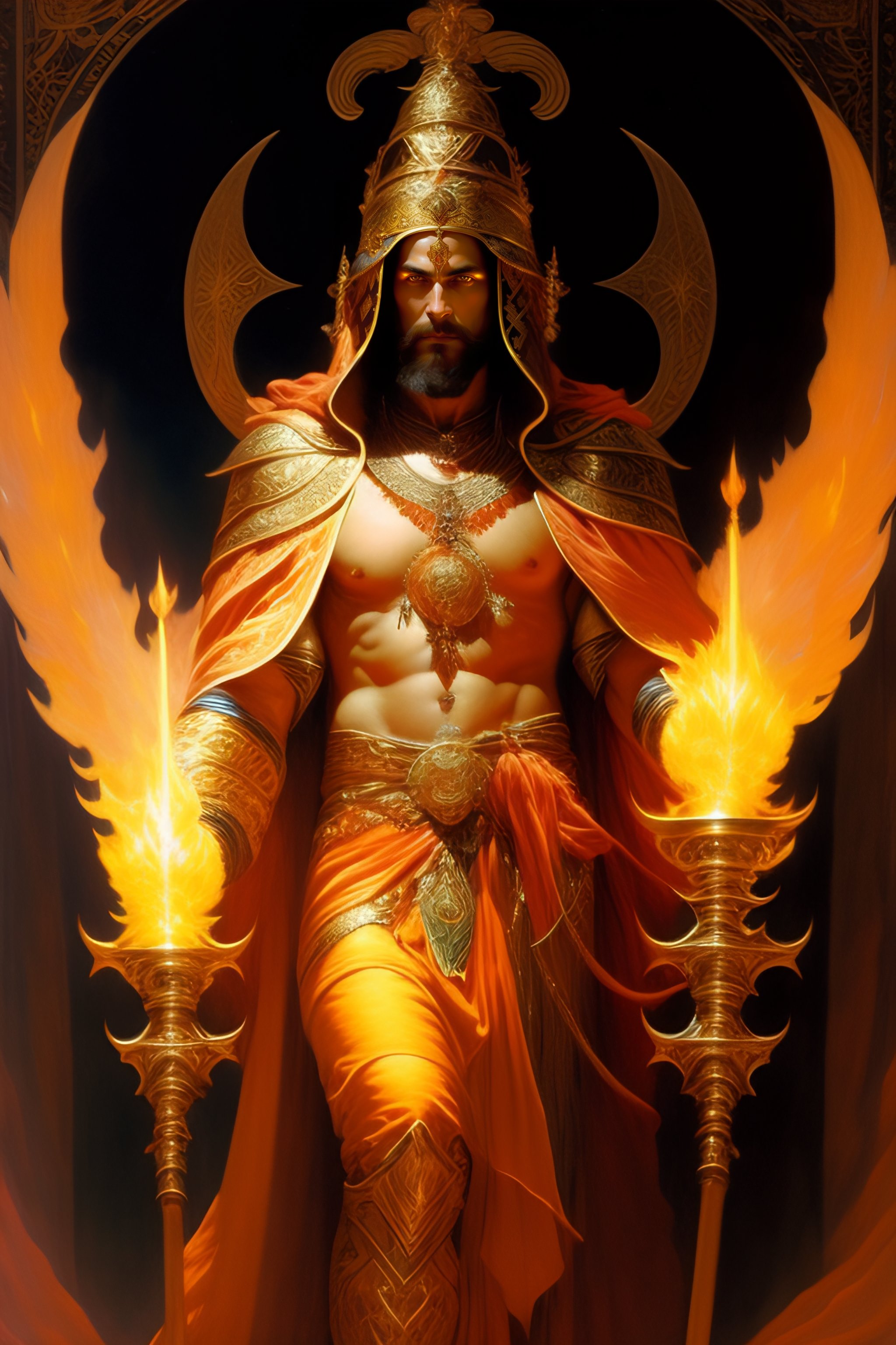 Lexica - Scene of a back view of a mage wearing a hooded tunic ...