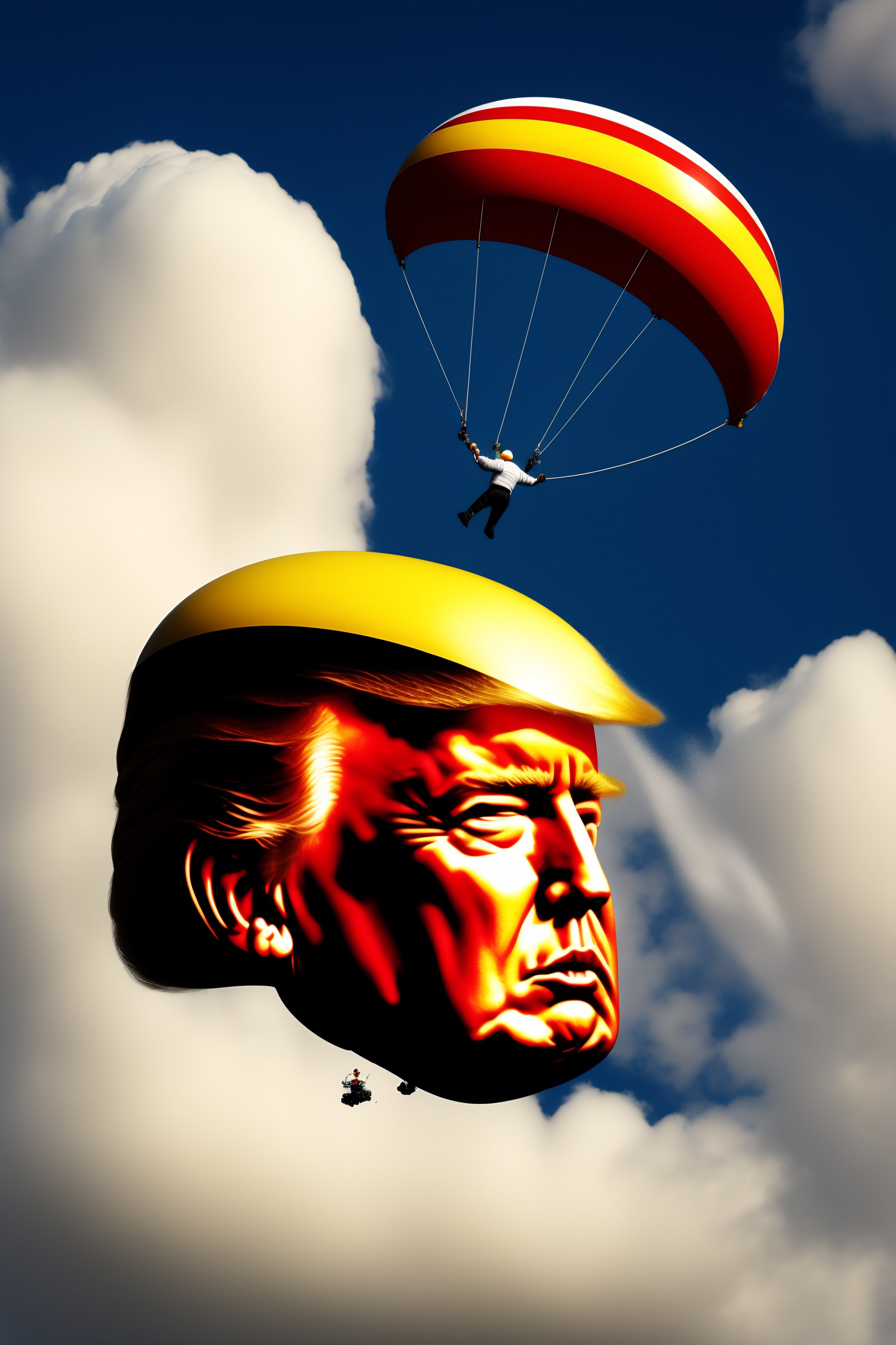 Lexica - Trump flying up the sky