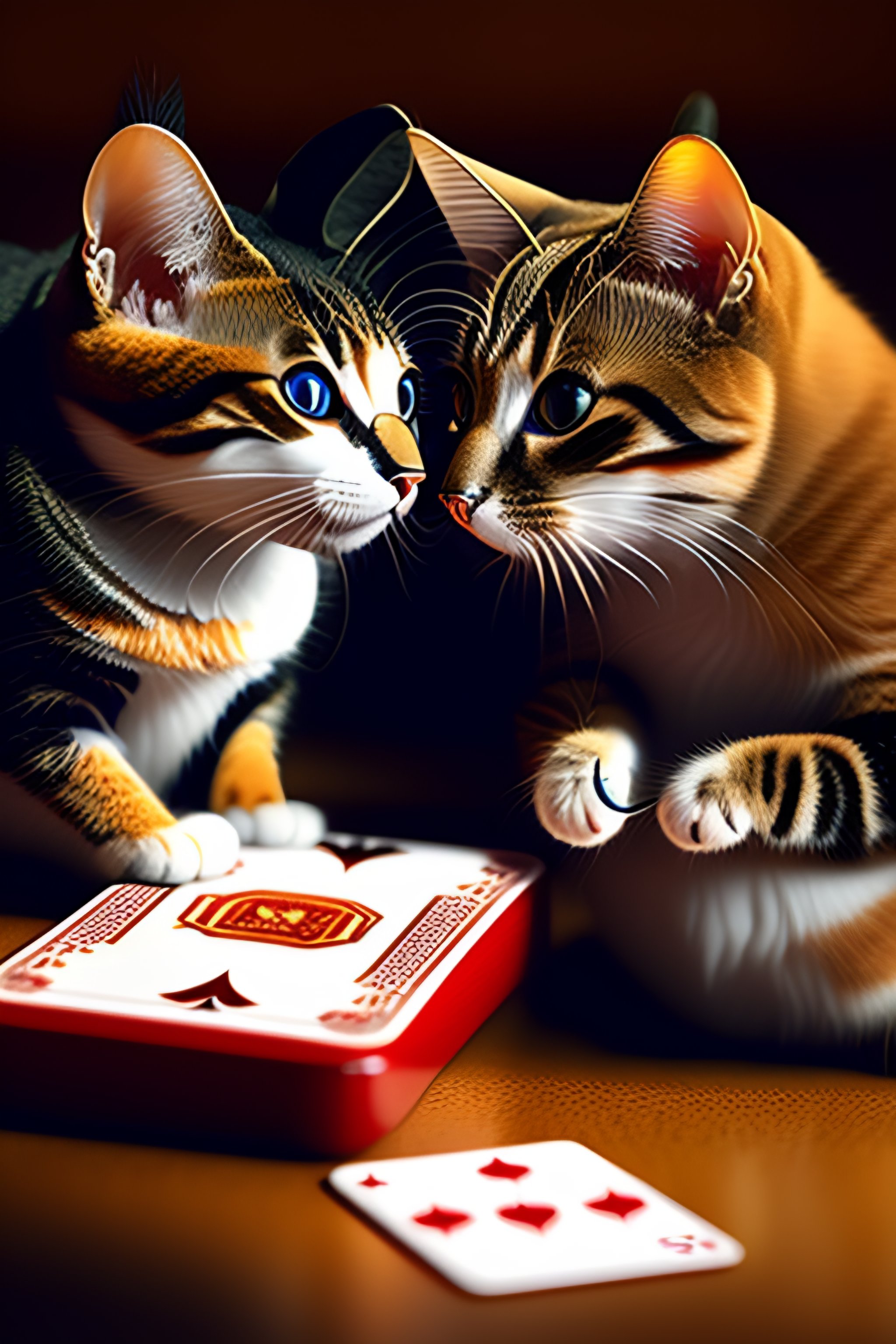 Lexica - Mice playing cards with a cat