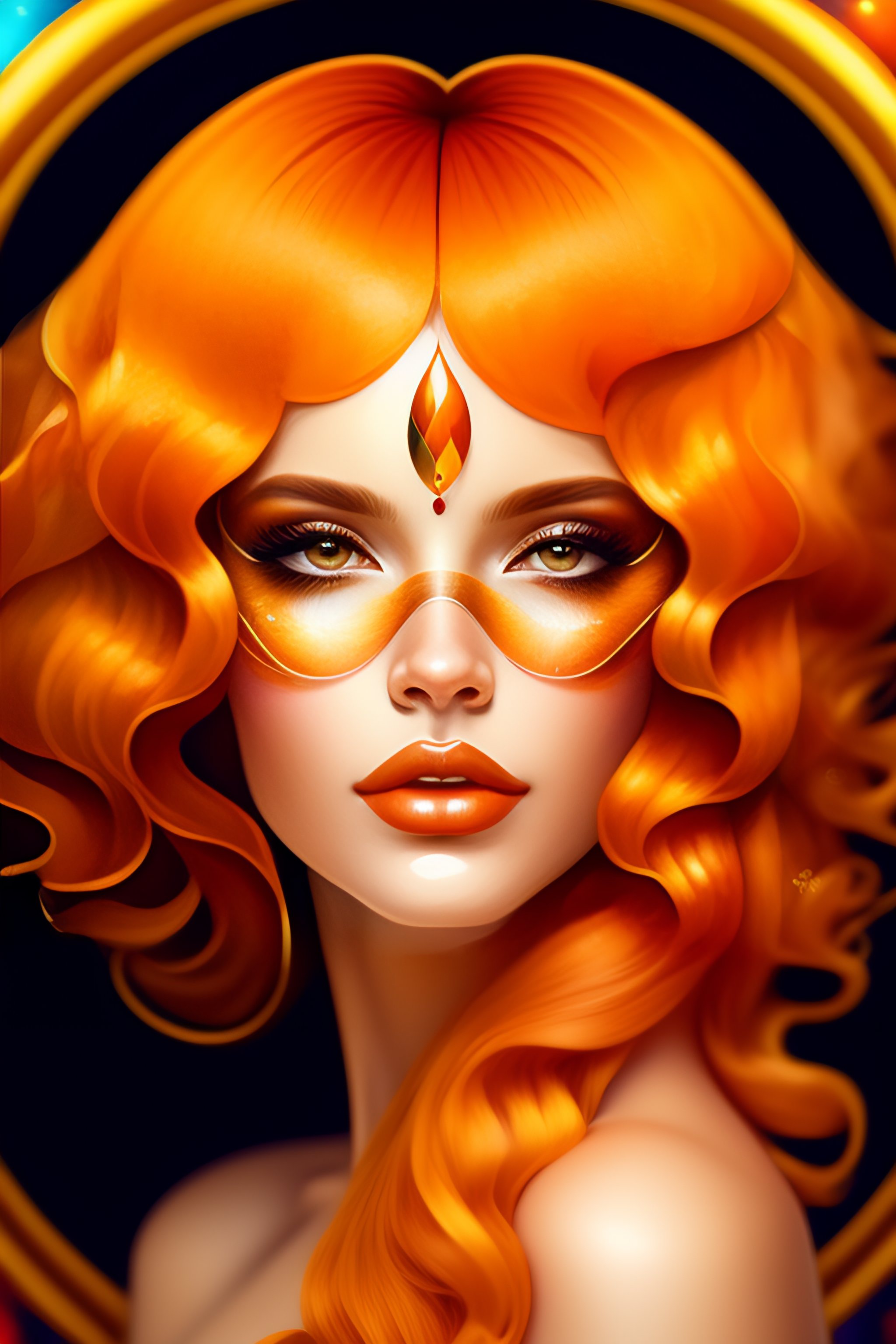 Lexica - Fashionable queen of the monstera, white face, symmetrical ...