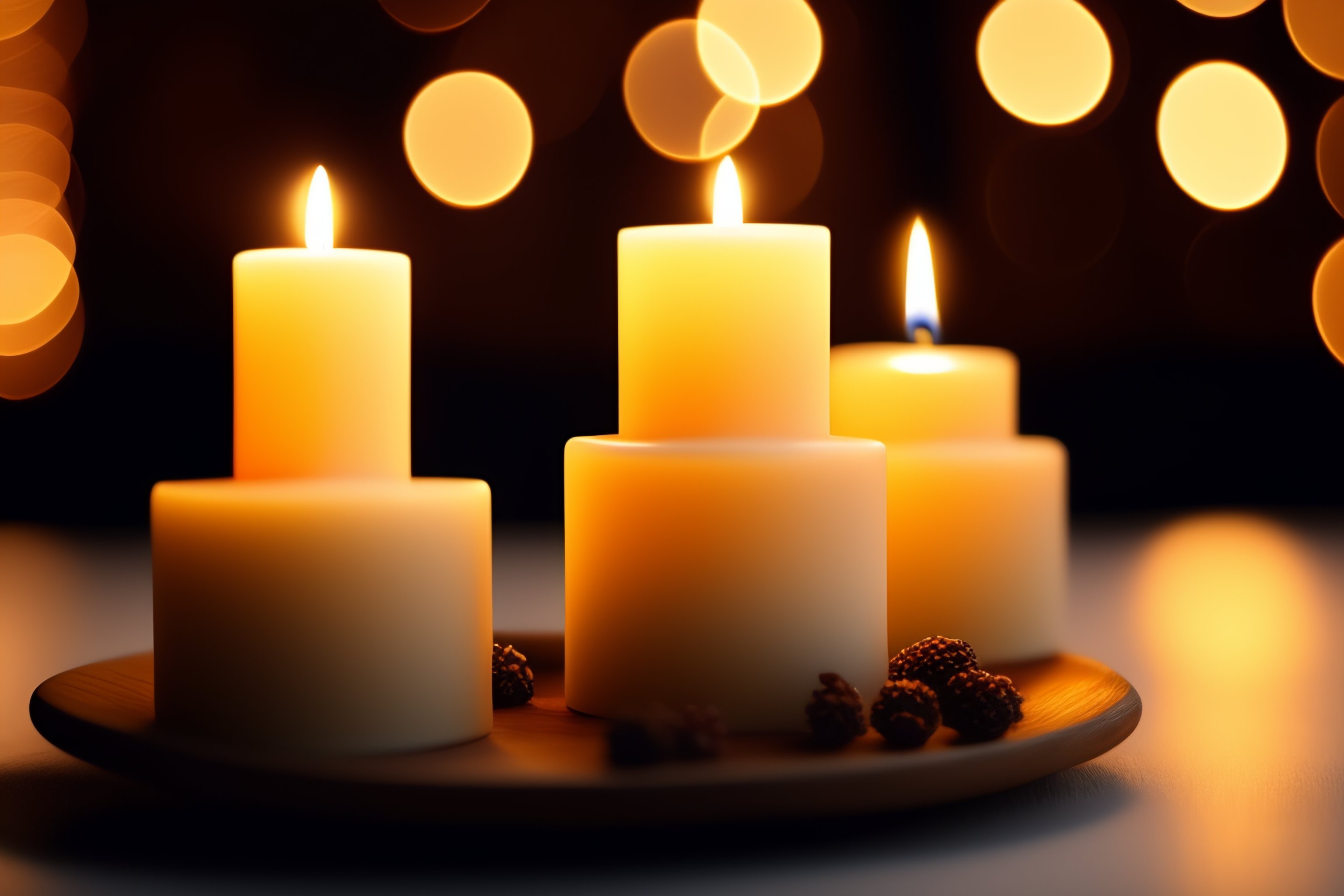 Lexica - Candles with minimalist design. Blurred background with high ...