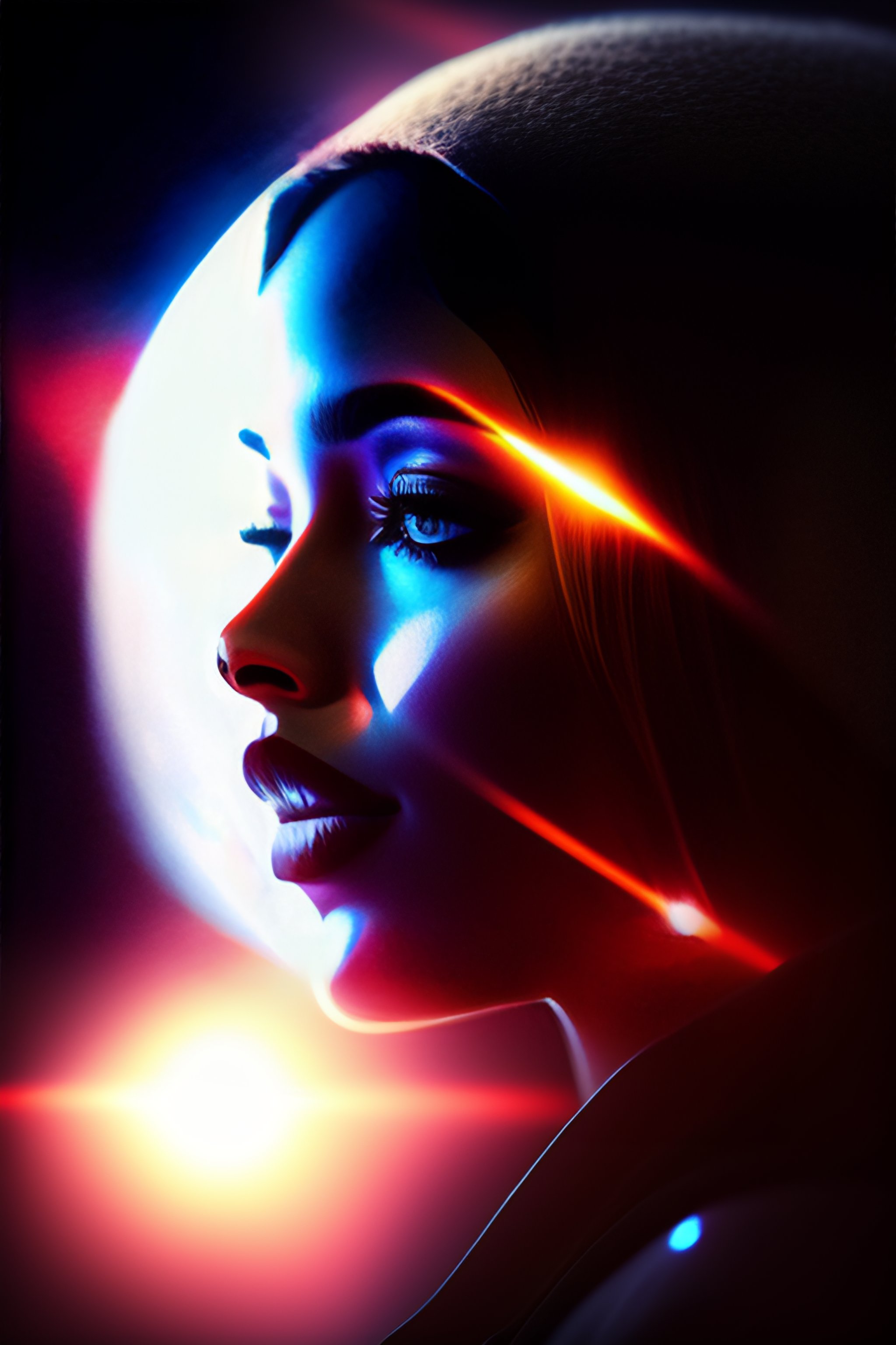 Lexica - An ethereal contained lens flare, black background, vfx ...