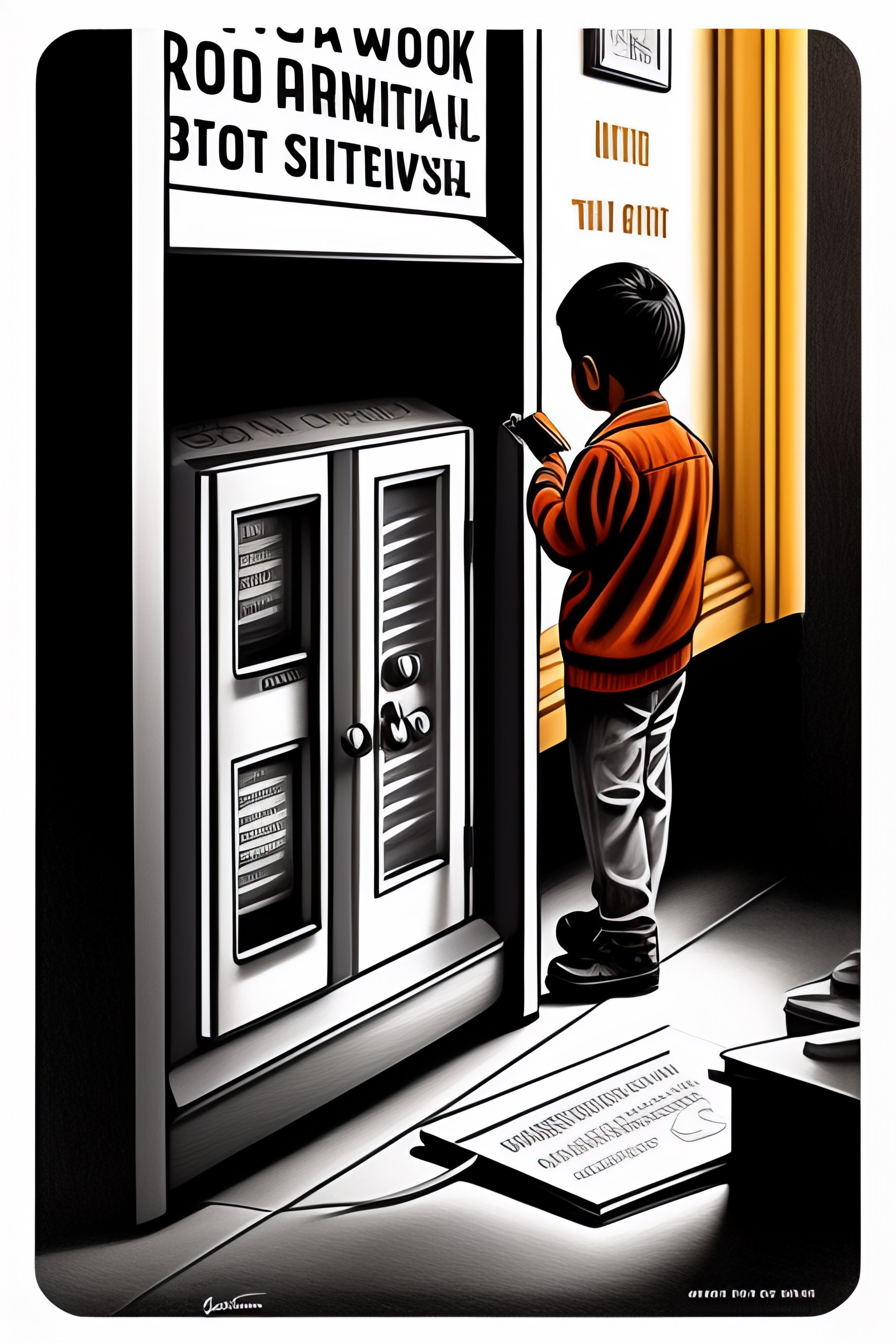 Lexica - Bank robbery child's book drawing