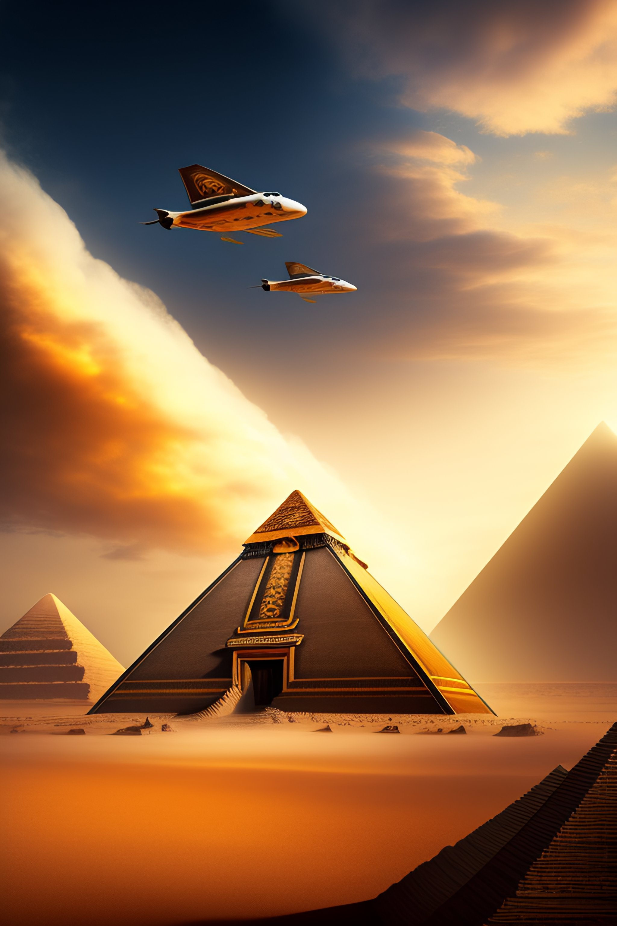 Lexica - Aladin flying over pyramids”