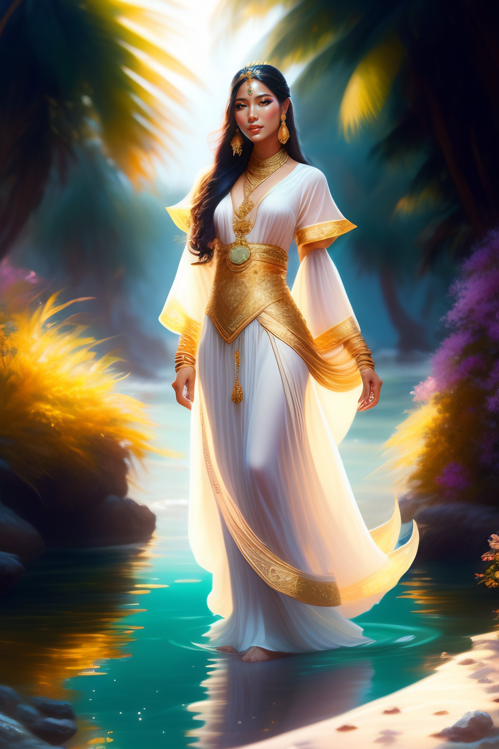 Lexica - 企鵝妹 as Beautiful arabian princess wearing white clothes and ...