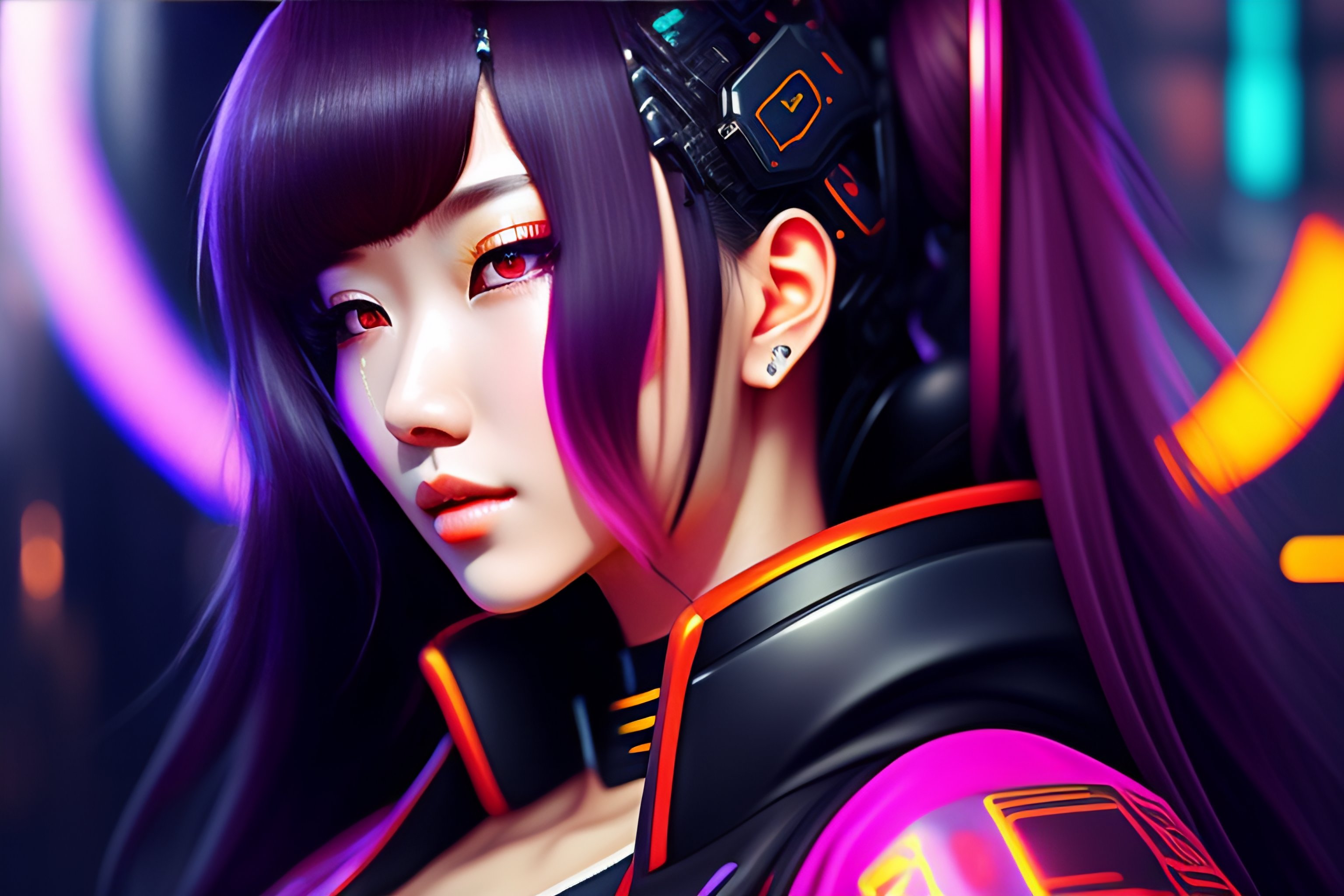 Lexica - Cyberpunk style techno anime girl abstract