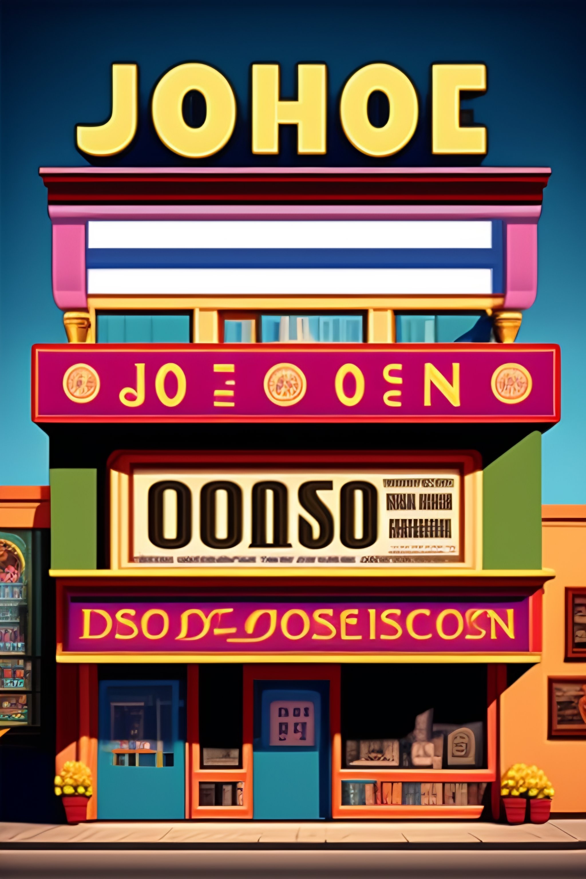 Lexica - "John Doe Records" cartoon record store