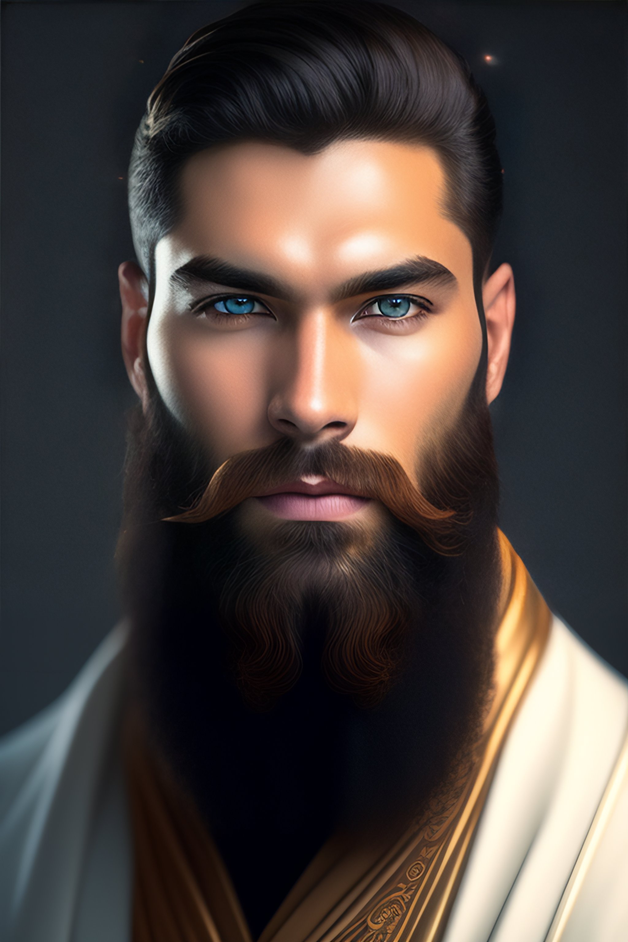 Lexica - Highly Realistic portrait of a natural bearded man, shaped ...