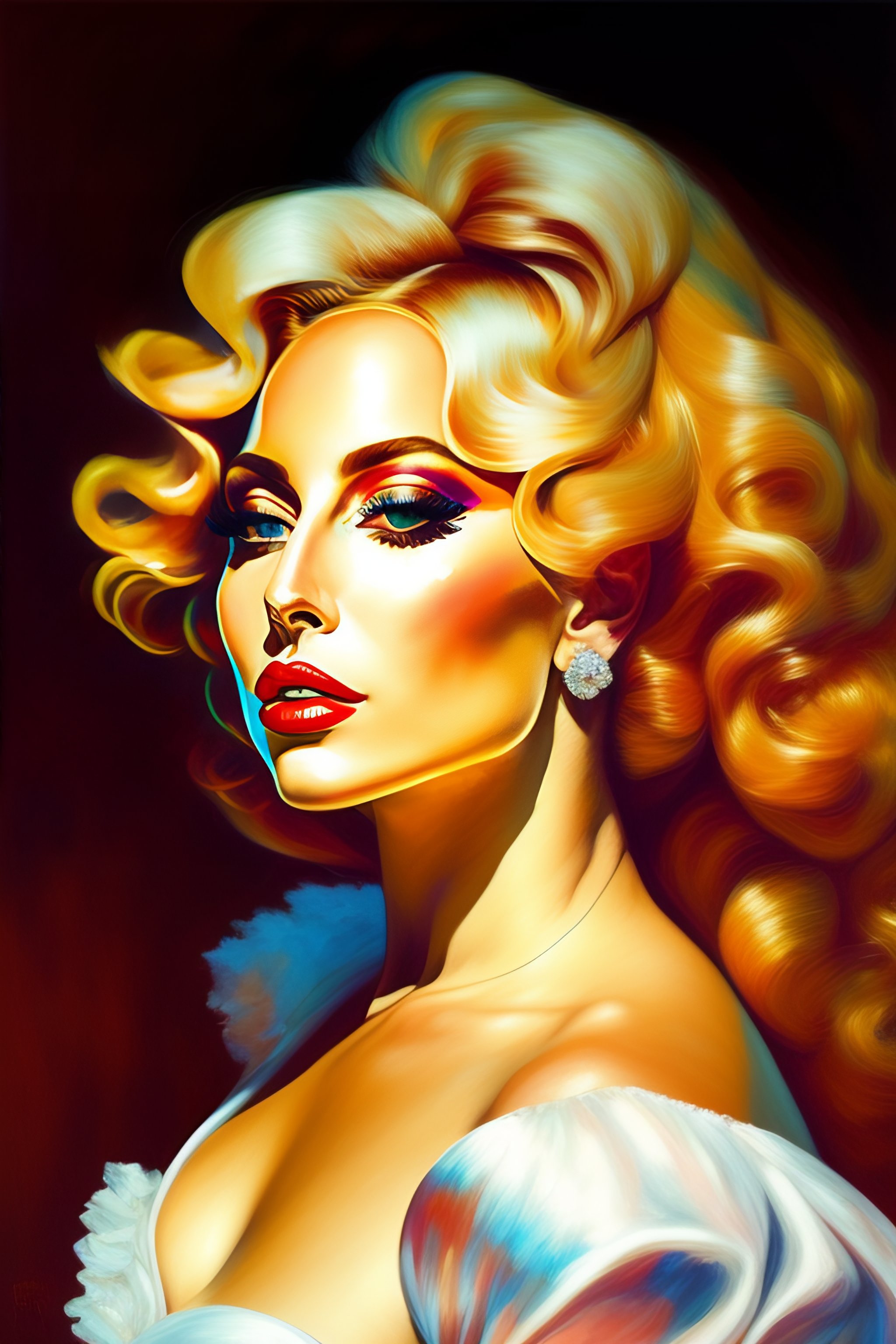 Lexica - Oil canvas of lady gaga in concert, intricate, elegant, in the ...