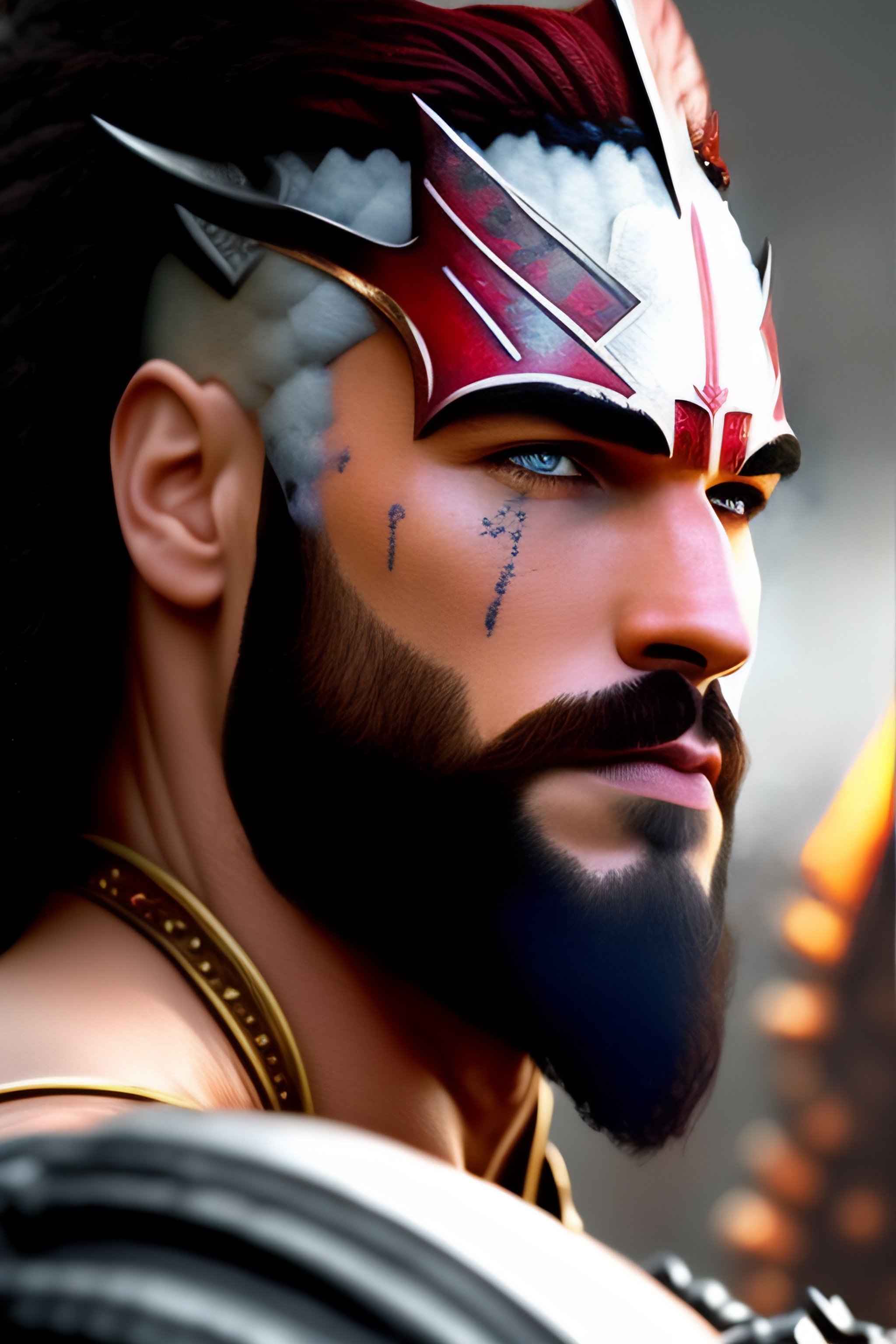 Lexica - Jon snow as Kratos riding a wargo