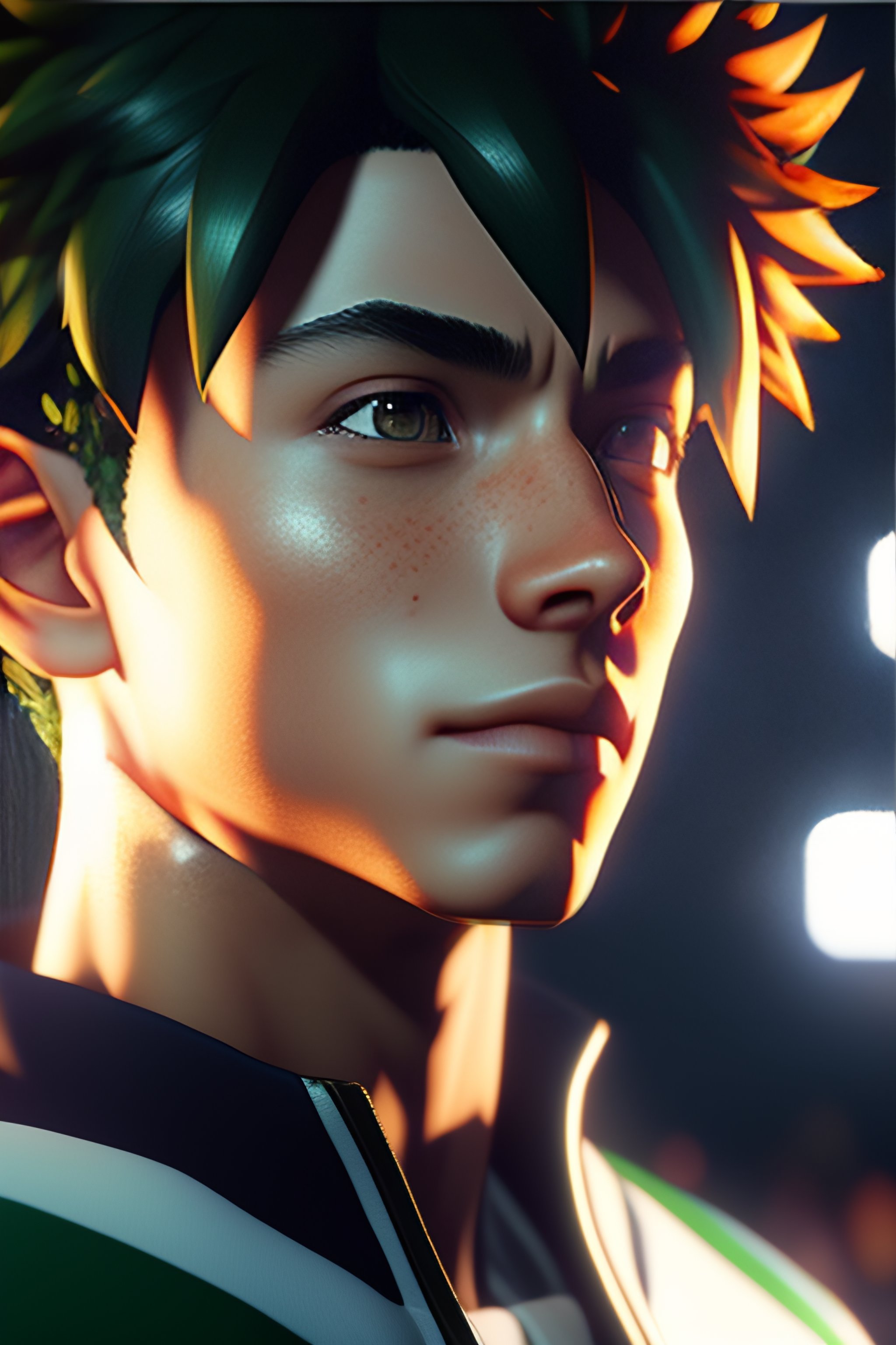 Lexica - White Izuku Midoriya from my hero academia , hyper realistic, octane rendering, unreal ...