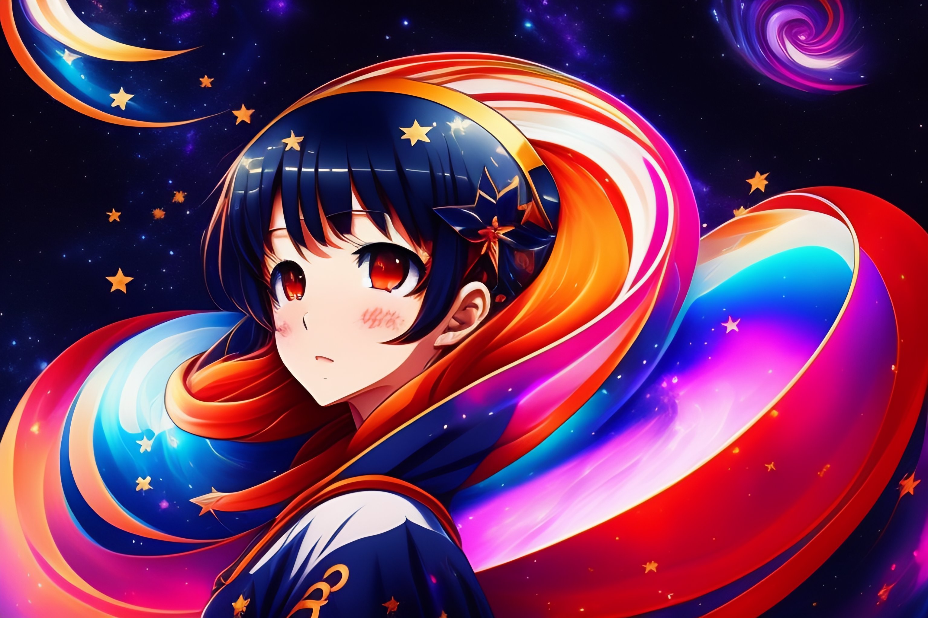 Lexica - 2000's japan anime style. Stars are in the middle, the ...