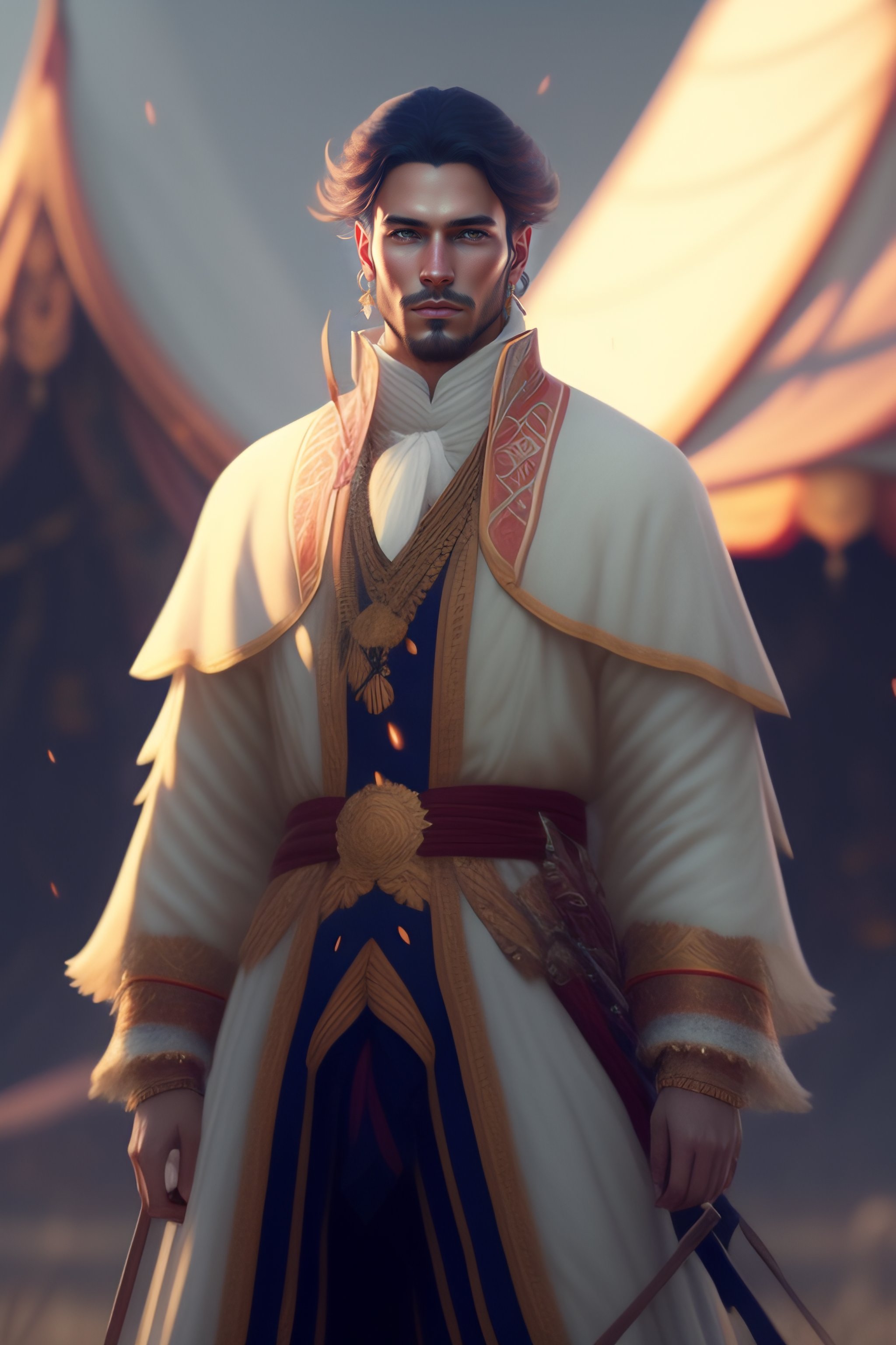 Lexica - White man 1700's outfit, main focus facing forward, half body ...