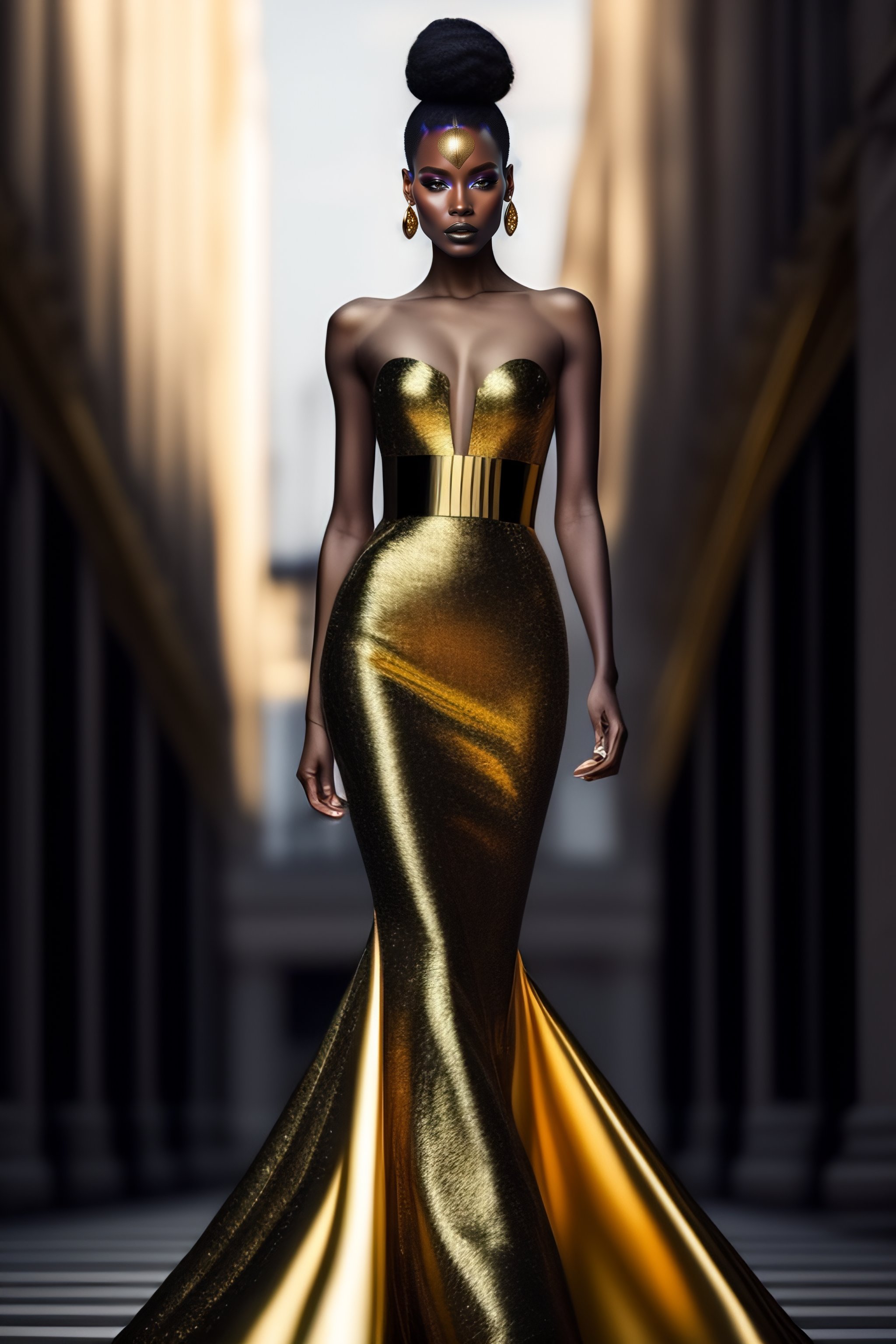 Lexica - A haute couture dress black/gold hyper realistic, ultra realistic, 8k, concept art ...