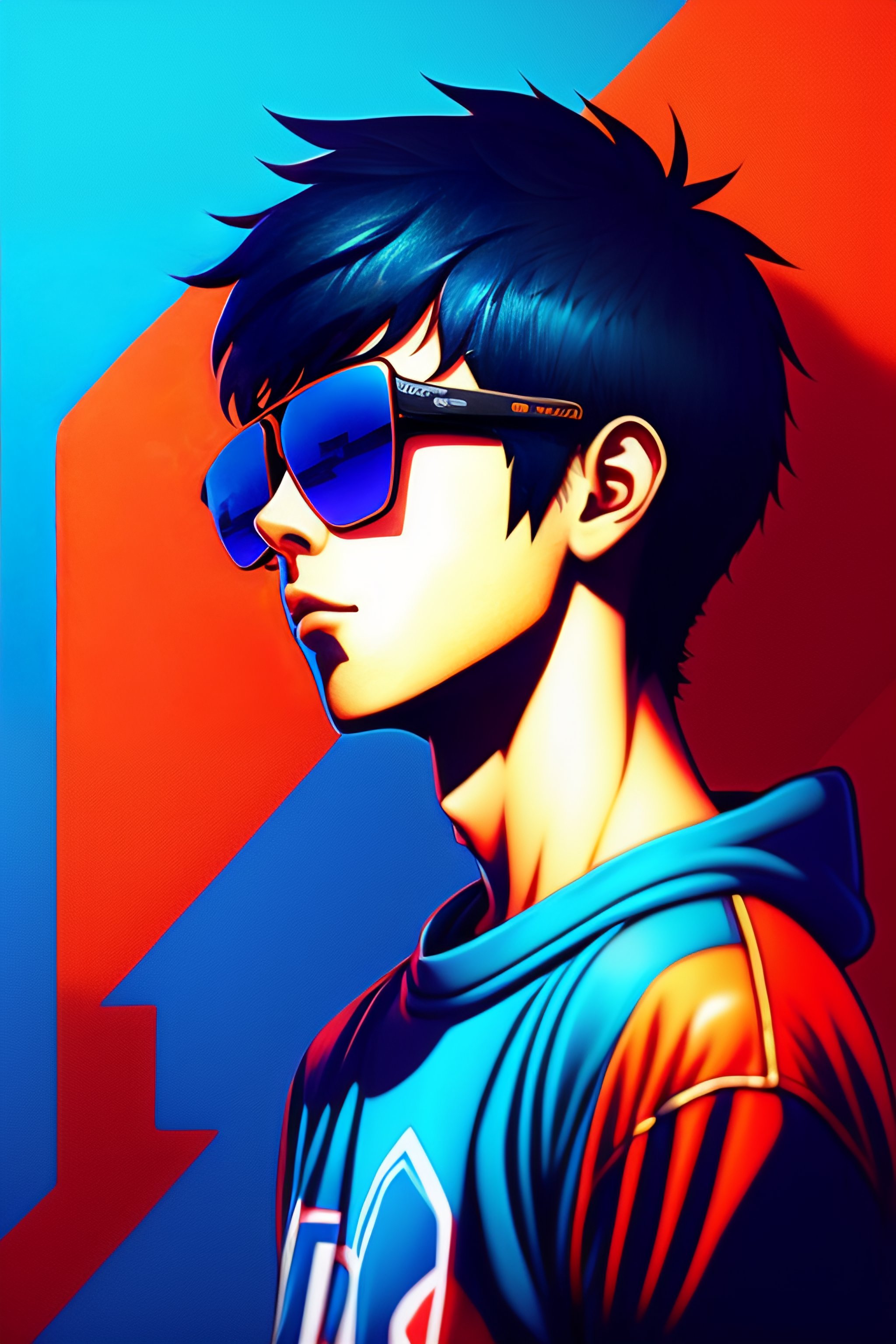Lexica - A silhouette of a gamer boy, cartoon style, blue background ...
