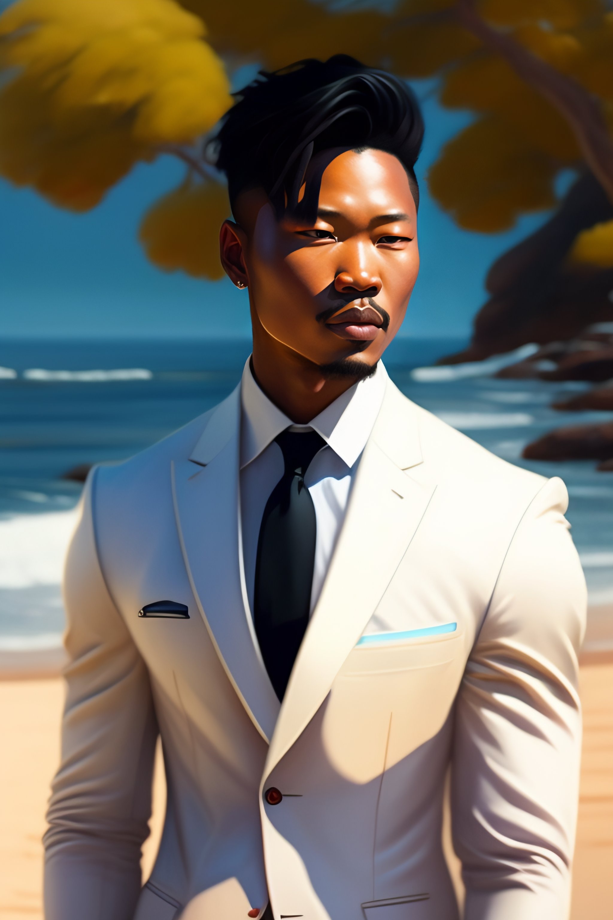 Lexica - Greg manchess painting of a sensitive, strong african-korean ...