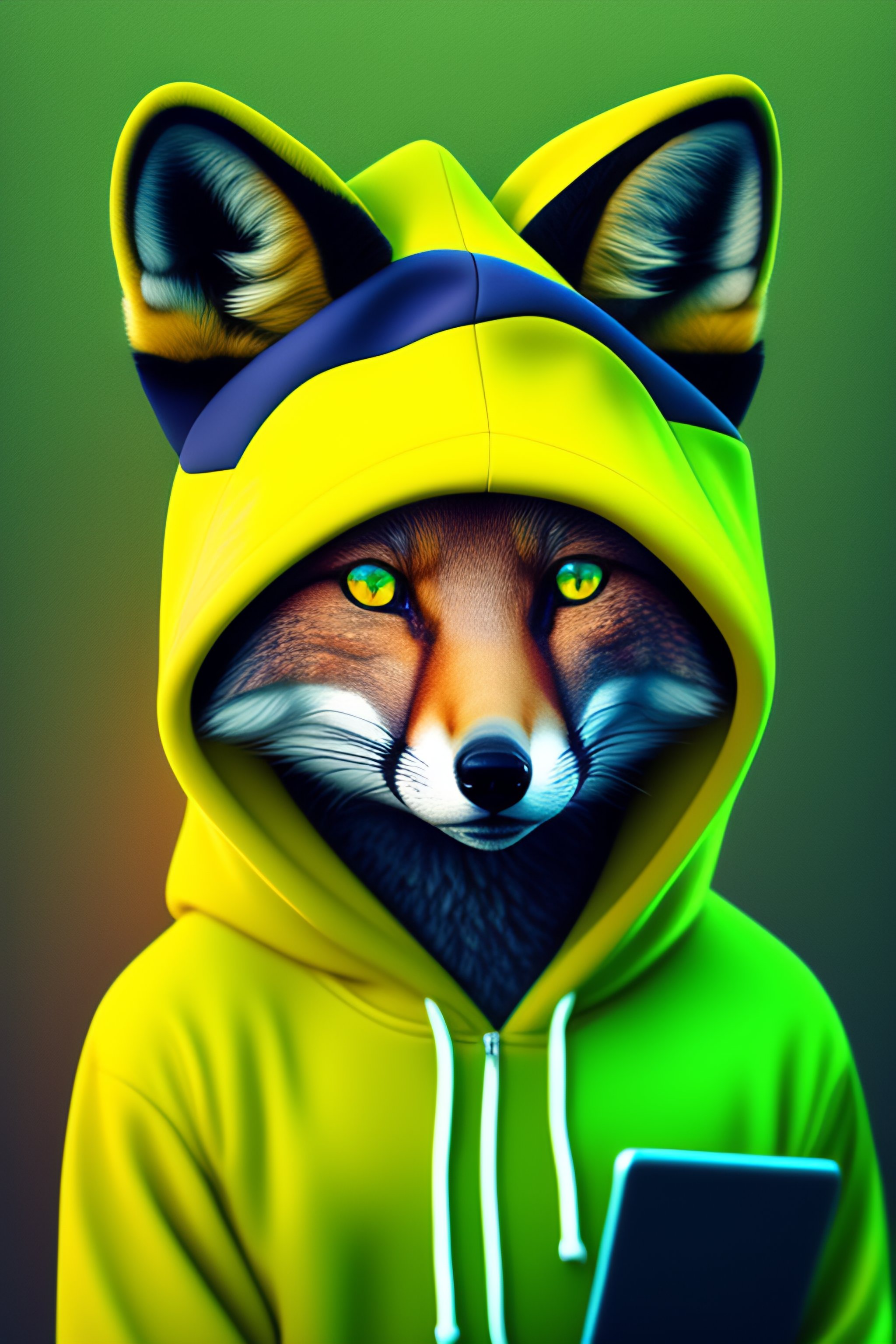 Lexica - Picture of an anthropomorphic fox in a hoodie, at a computer ...