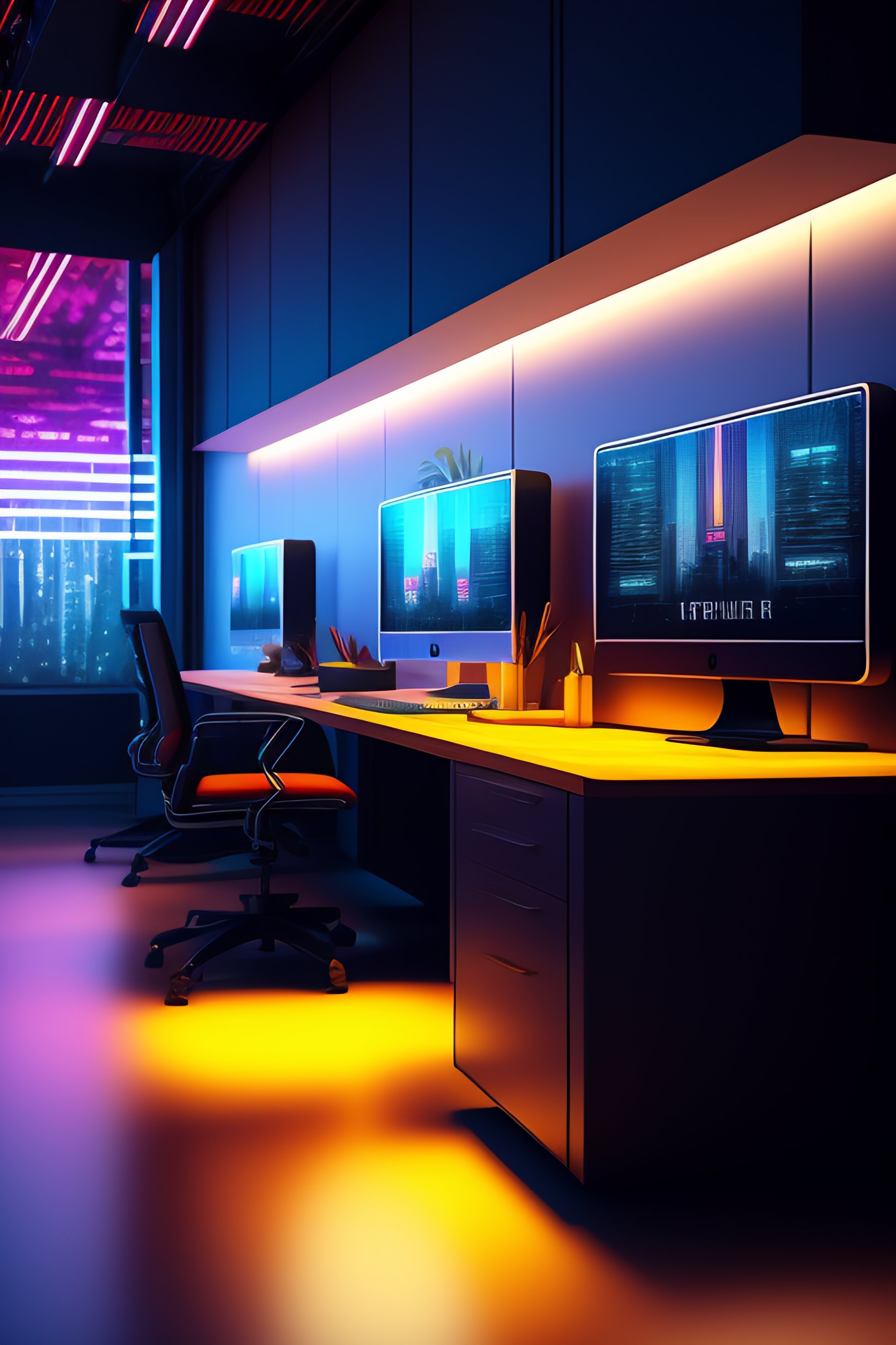 Lexica - Full office, cyberpunk