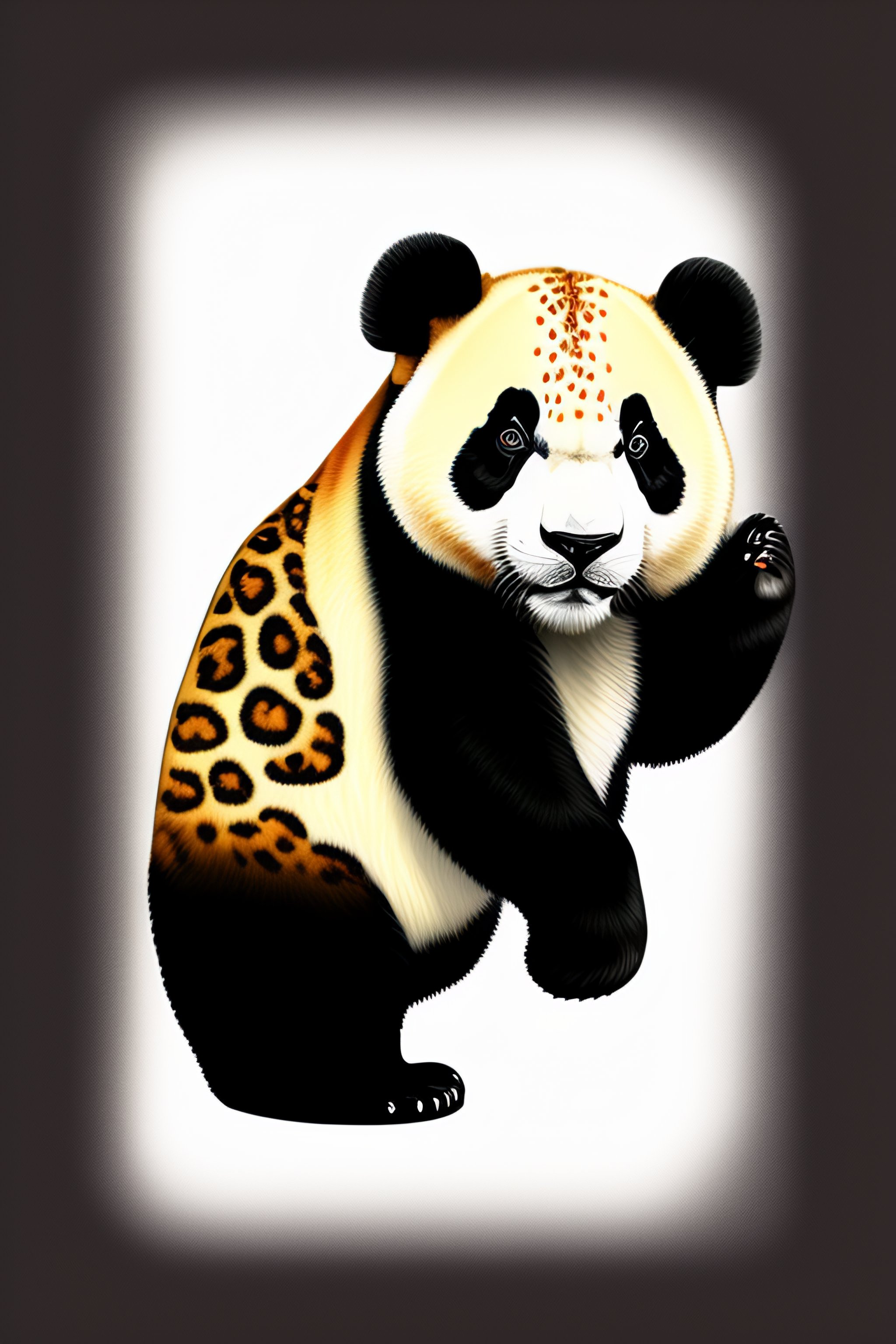 Lexica - Design for a t-shirt - with a panda and a leopard background ...