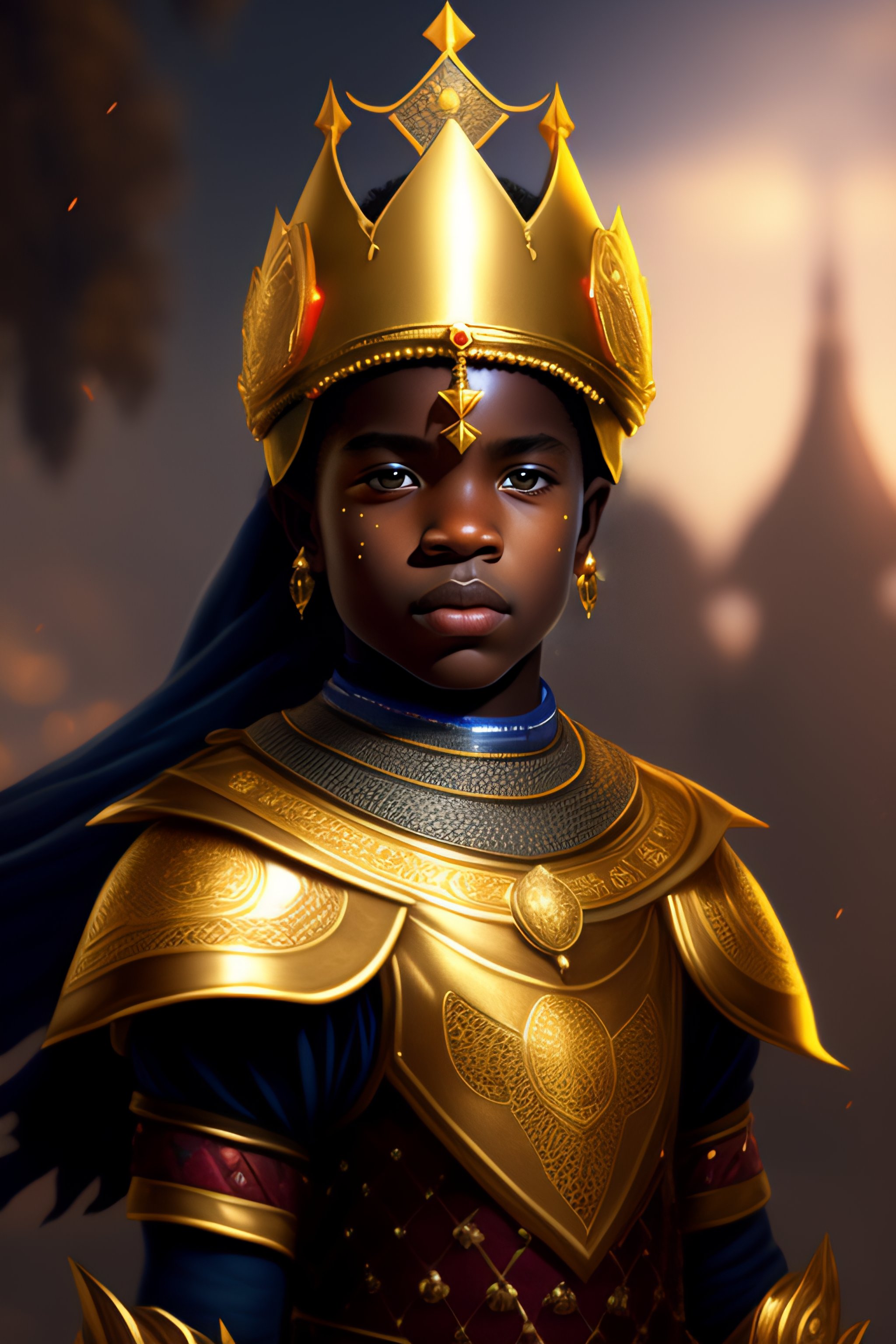 Lexica - A young black boy dressed like an african moorish warrior ...