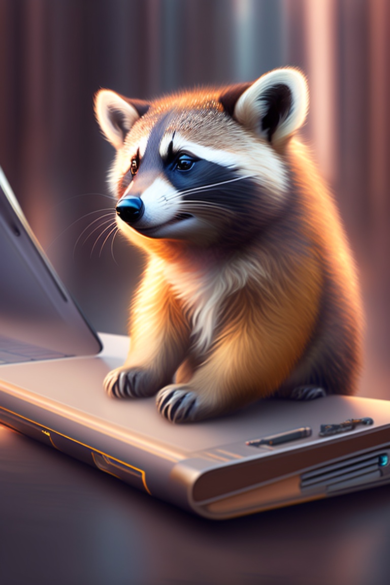 Lexica - A raccoon, representing the technological prowess of graphic ...