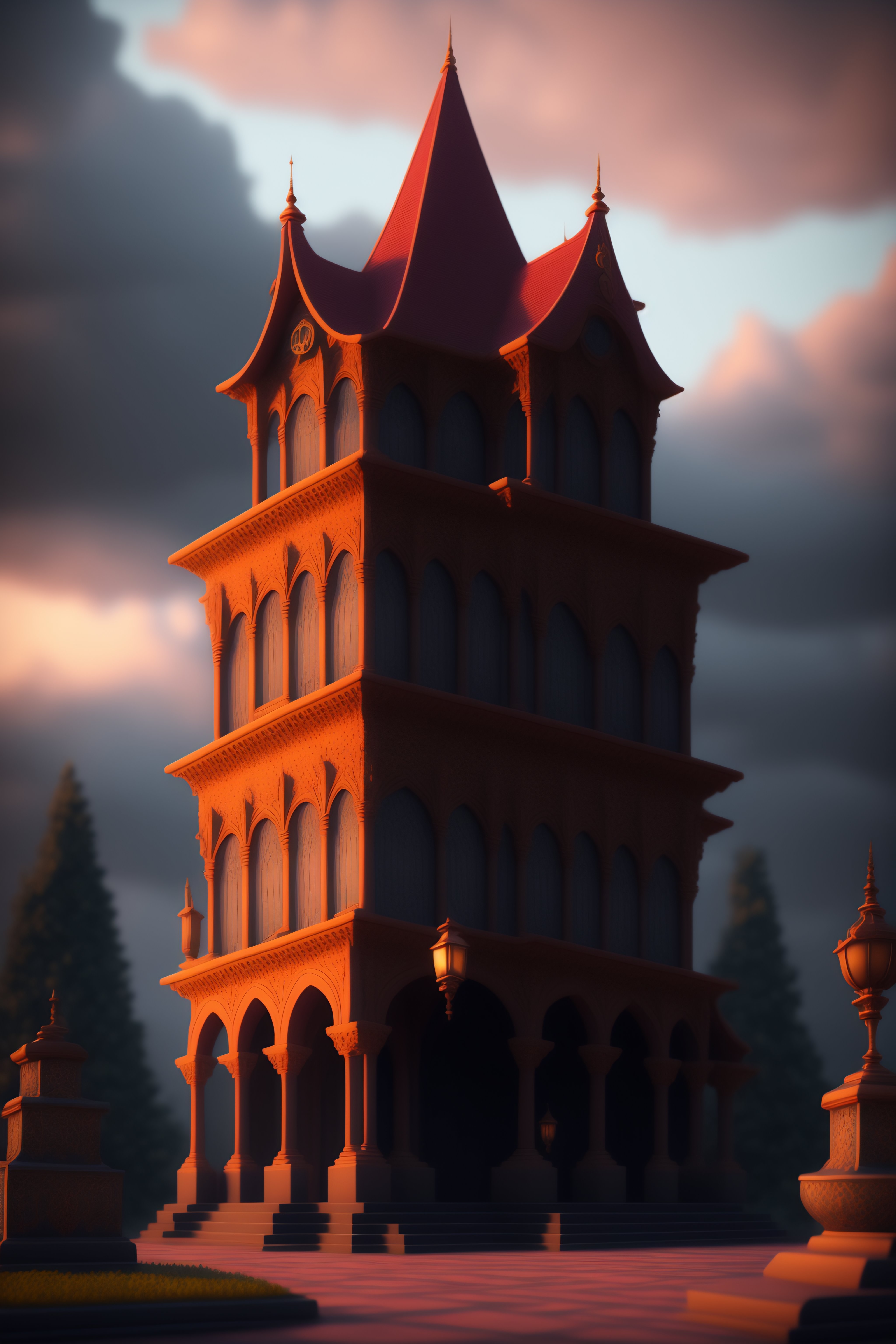 Lexica - Isometric 3 d ((dracula)) building, smoth 3 d illustration ...