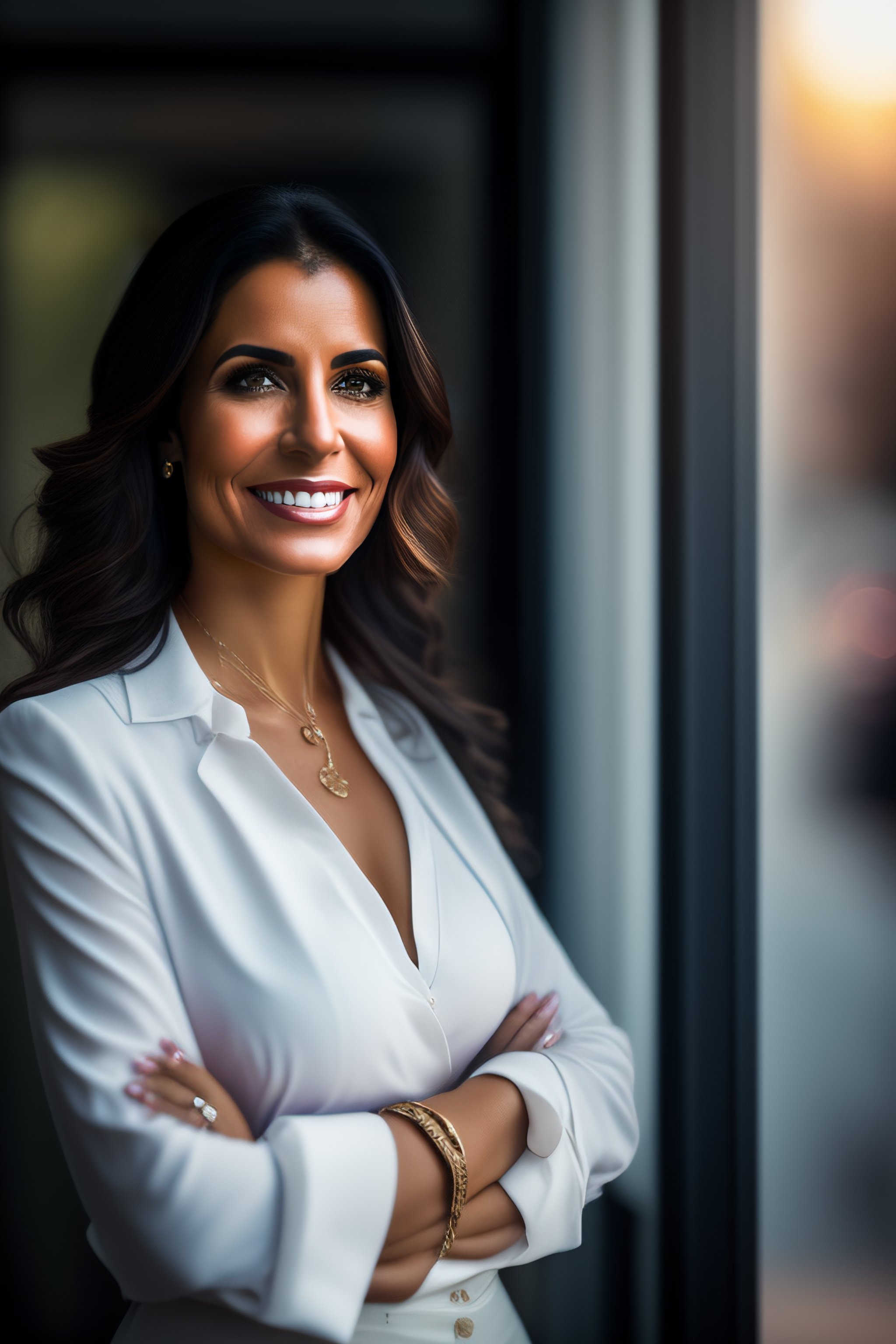 Lexica - Portrait of a real estate brazilian female broker
