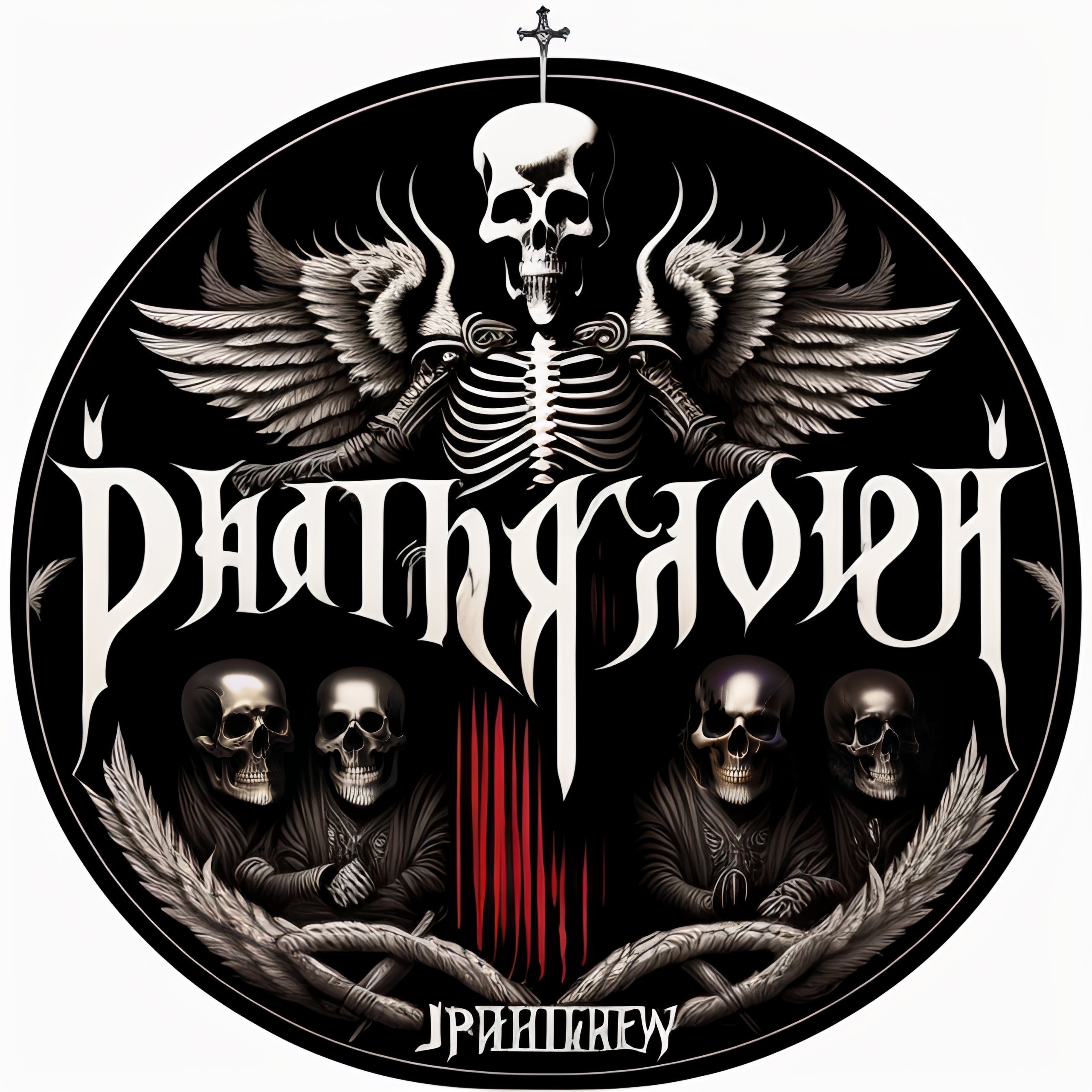 Lexica - Death metal band album cover art, skeleton pope preaching to ...