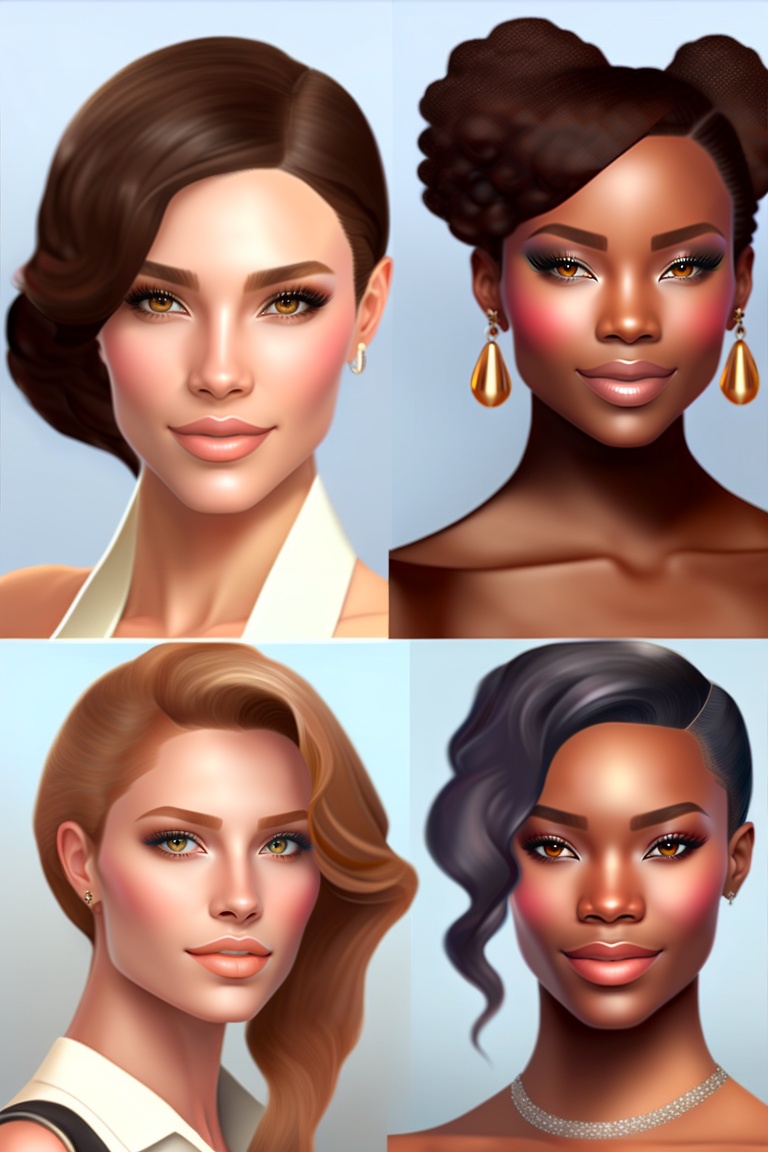 Lexica - Facial Features: Women's facial features encompass a wide ...