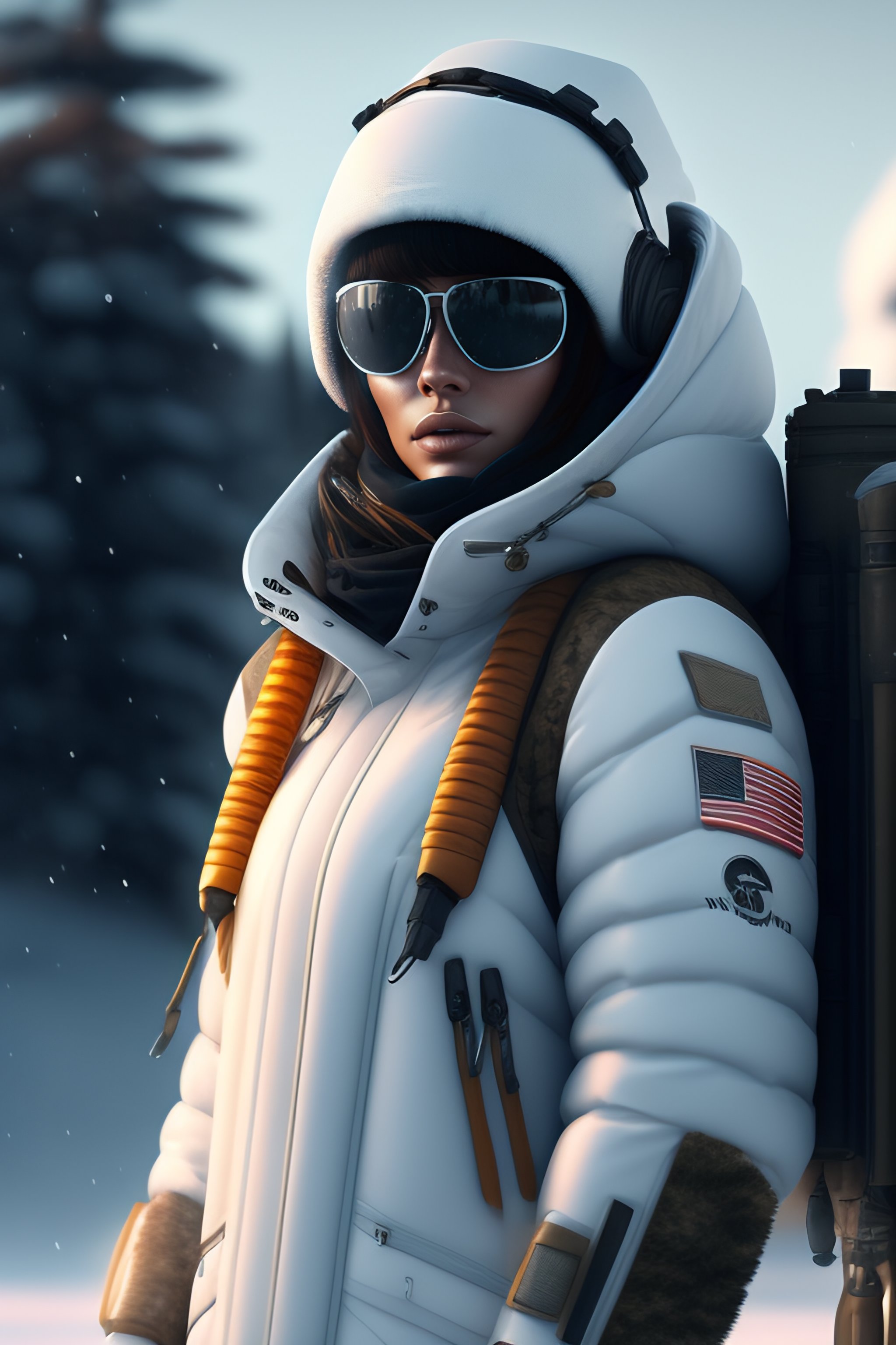 Lexica - Sci-fi special ops warrior in white shell, winter, cold ...