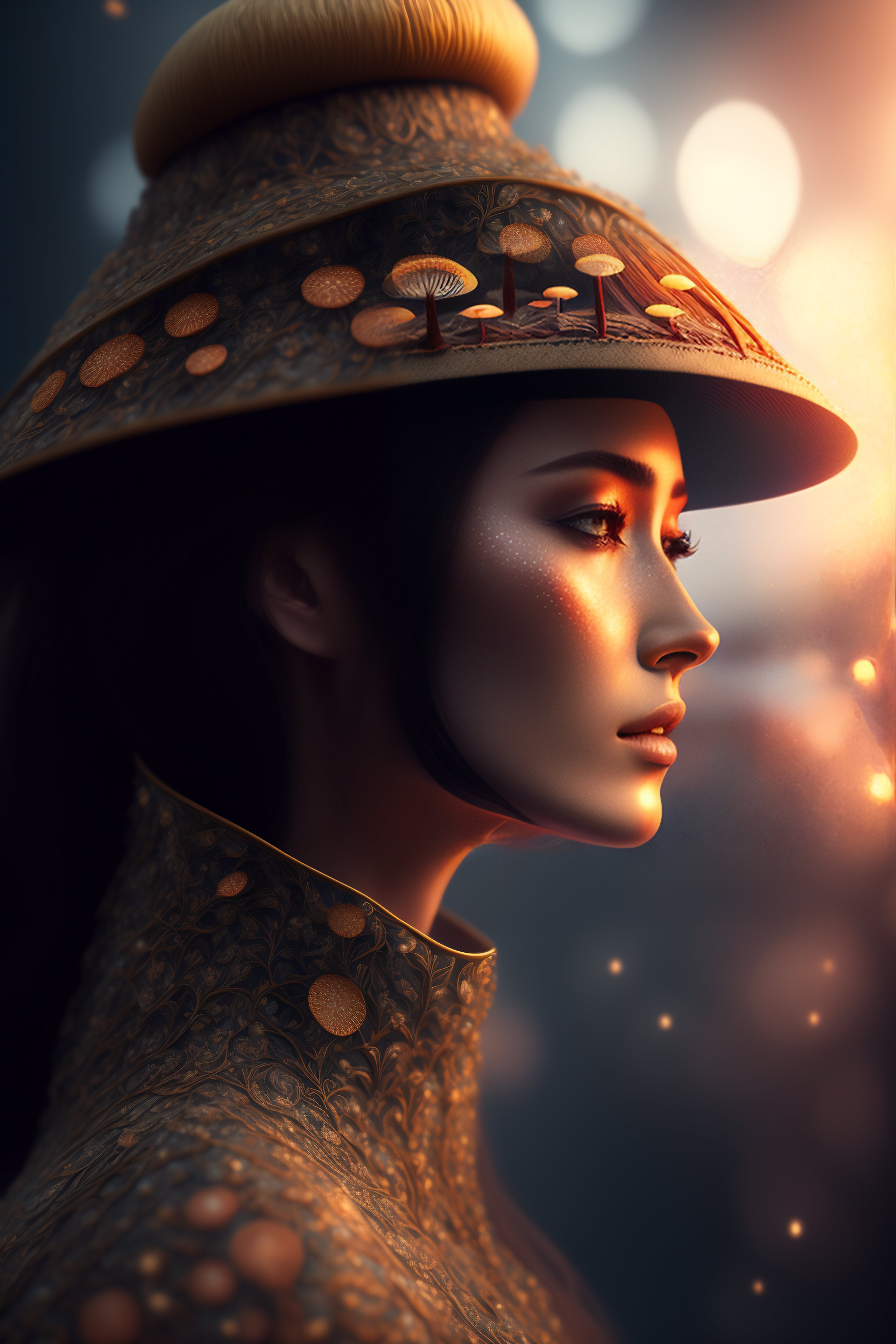 Lexica - Layered transparency of human inside with mushroom hybrid ...