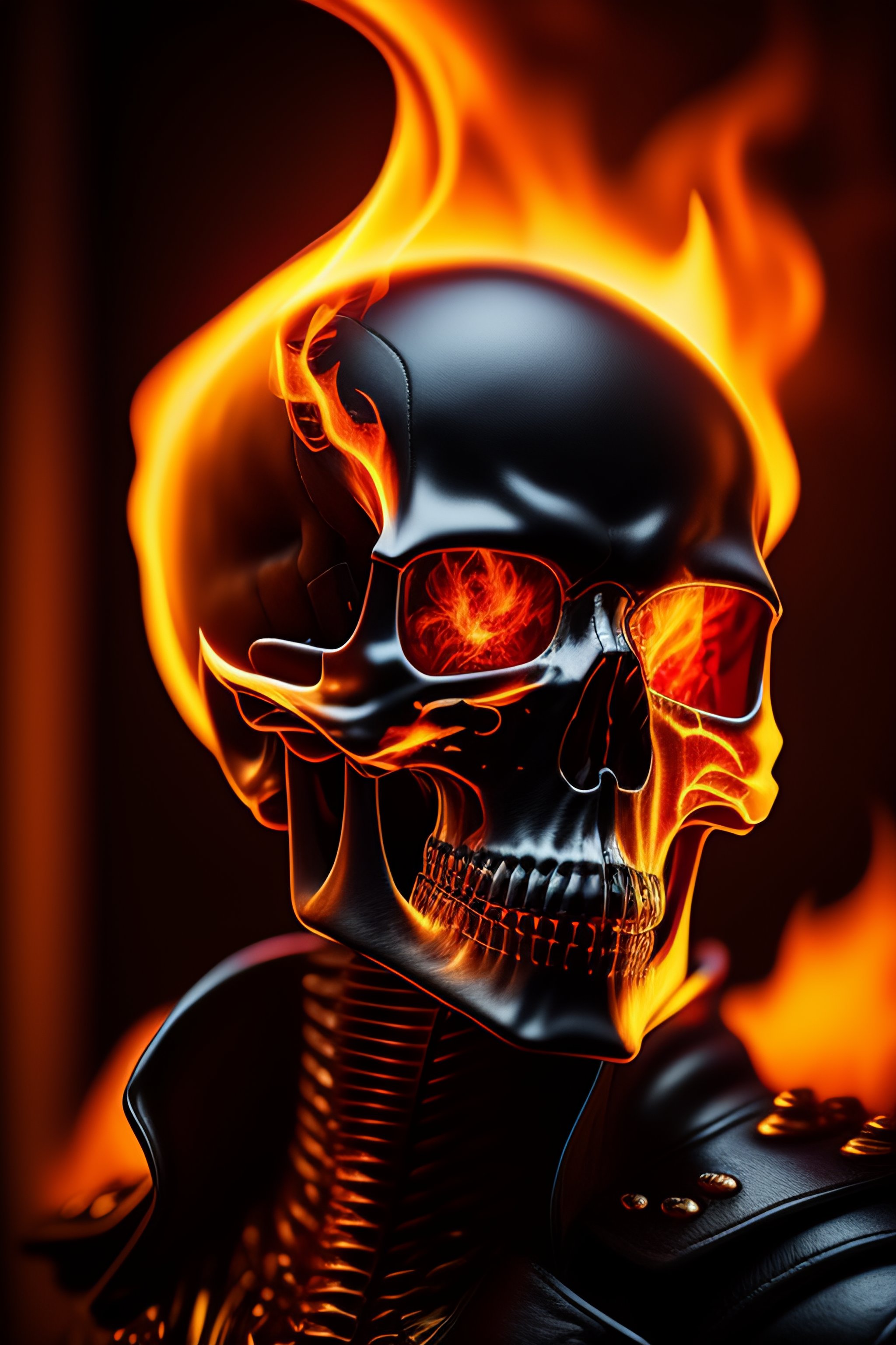 Lexica - Ghost Rider in a dark alley, cinematic lighting, digital art ...