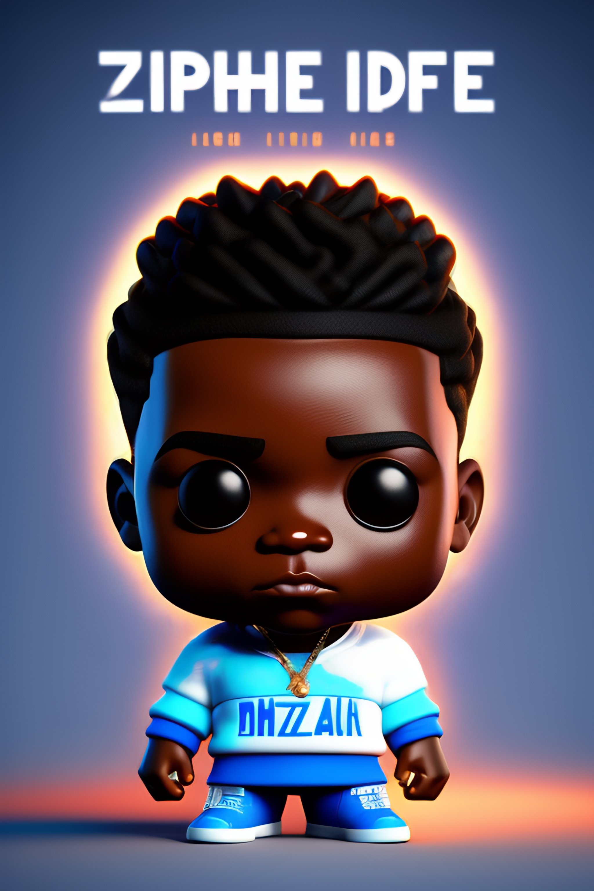 Lexica - 3d render of funko pop rappers light guy blue eyes a little ...