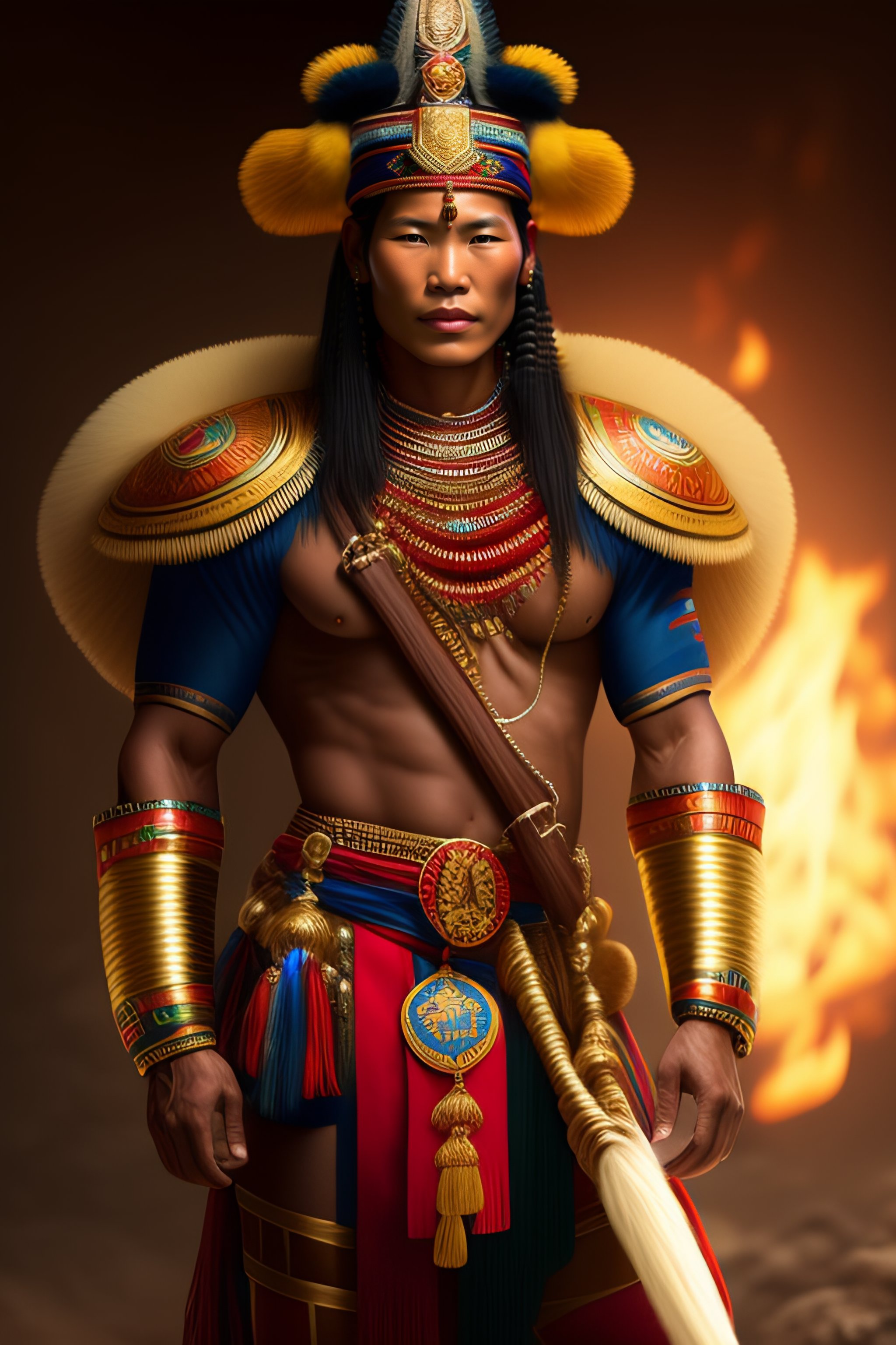 Lexica - Traditional peruvian inka warrior, with gold ornaments ...