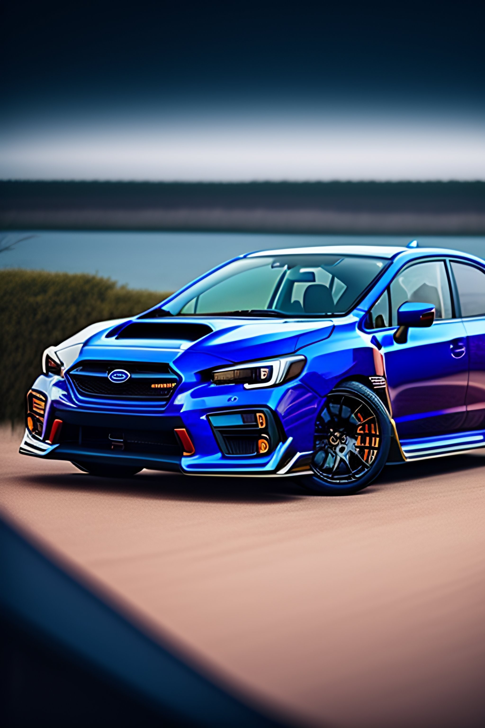 Lexica - An subaru wrx blue, tunning, render, octane in a night time