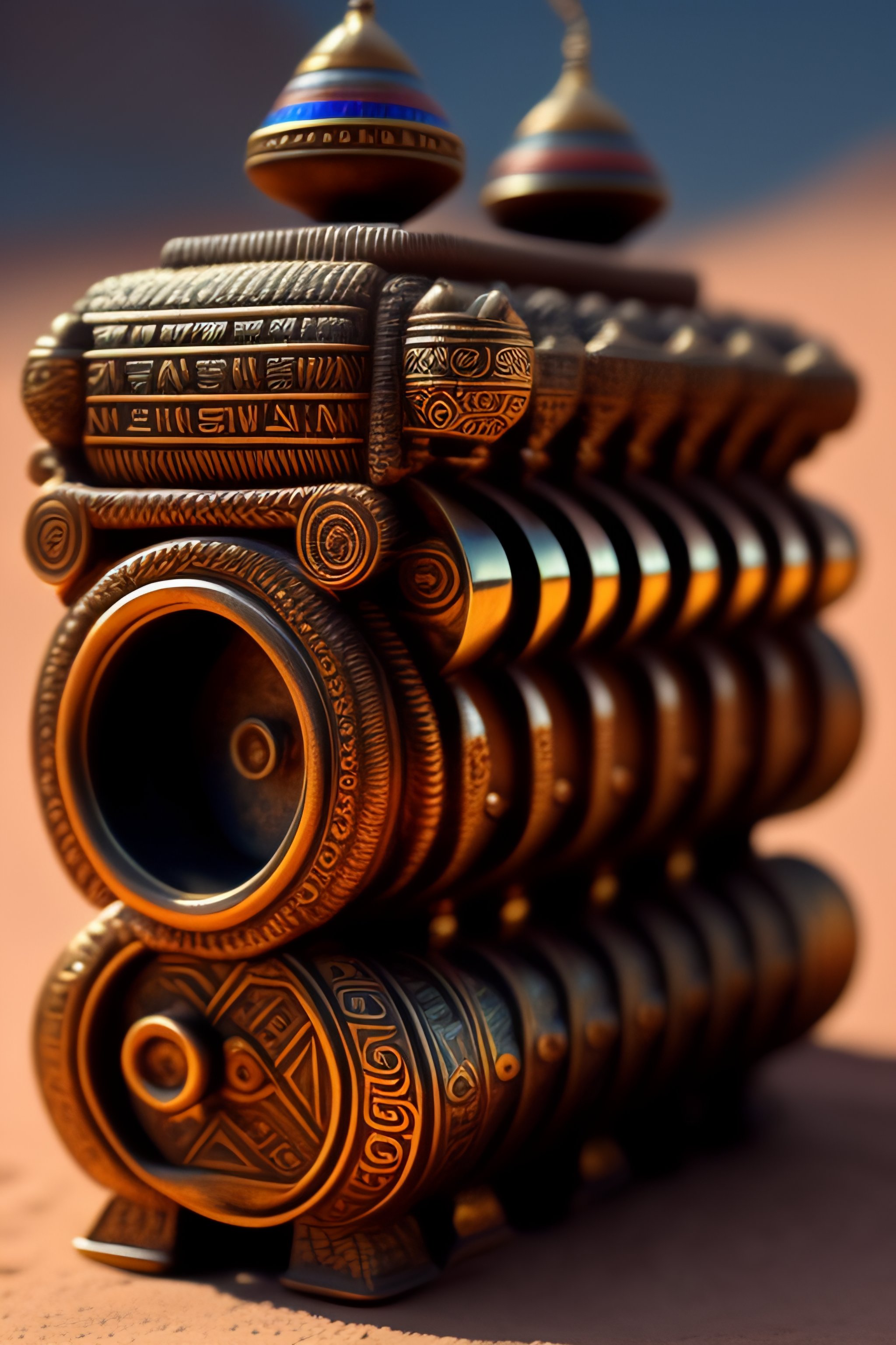 Lexica - A vehicle engine made with Inca figures