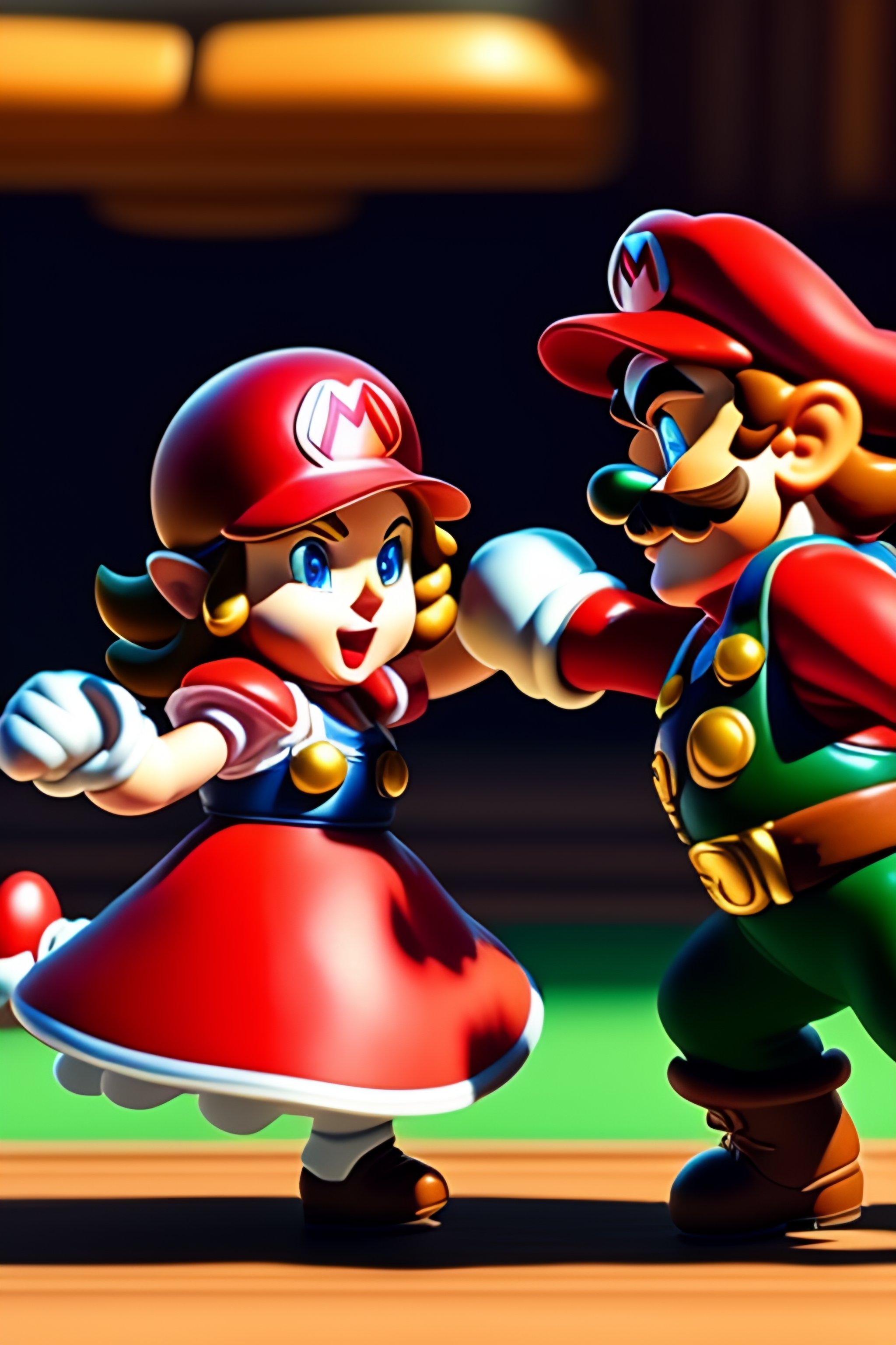 Lexica - Zelda fighting Mario
