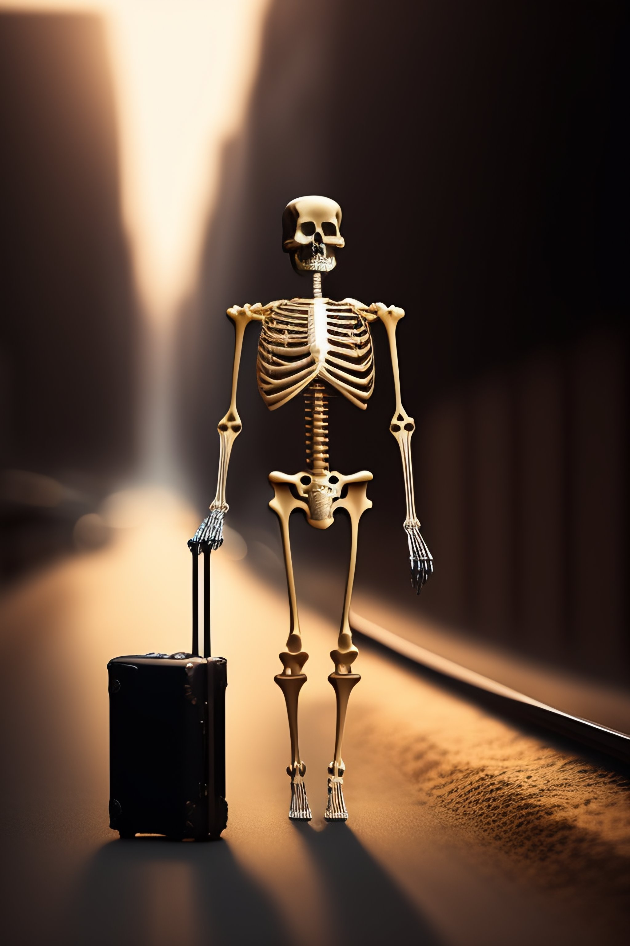 Lexica - Skeleton going depressed only wearing a black tie and holding ...