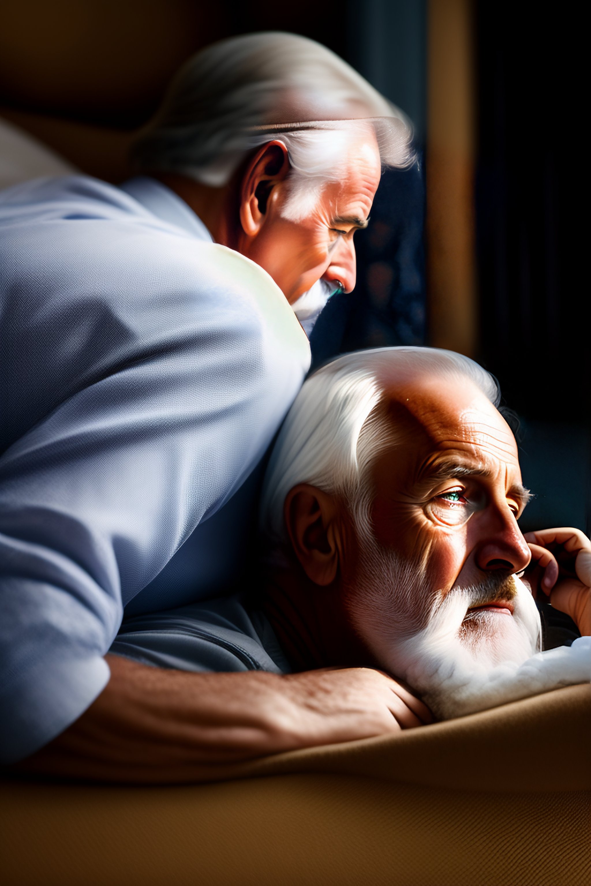 Lexica - Old man laying under a Ben h