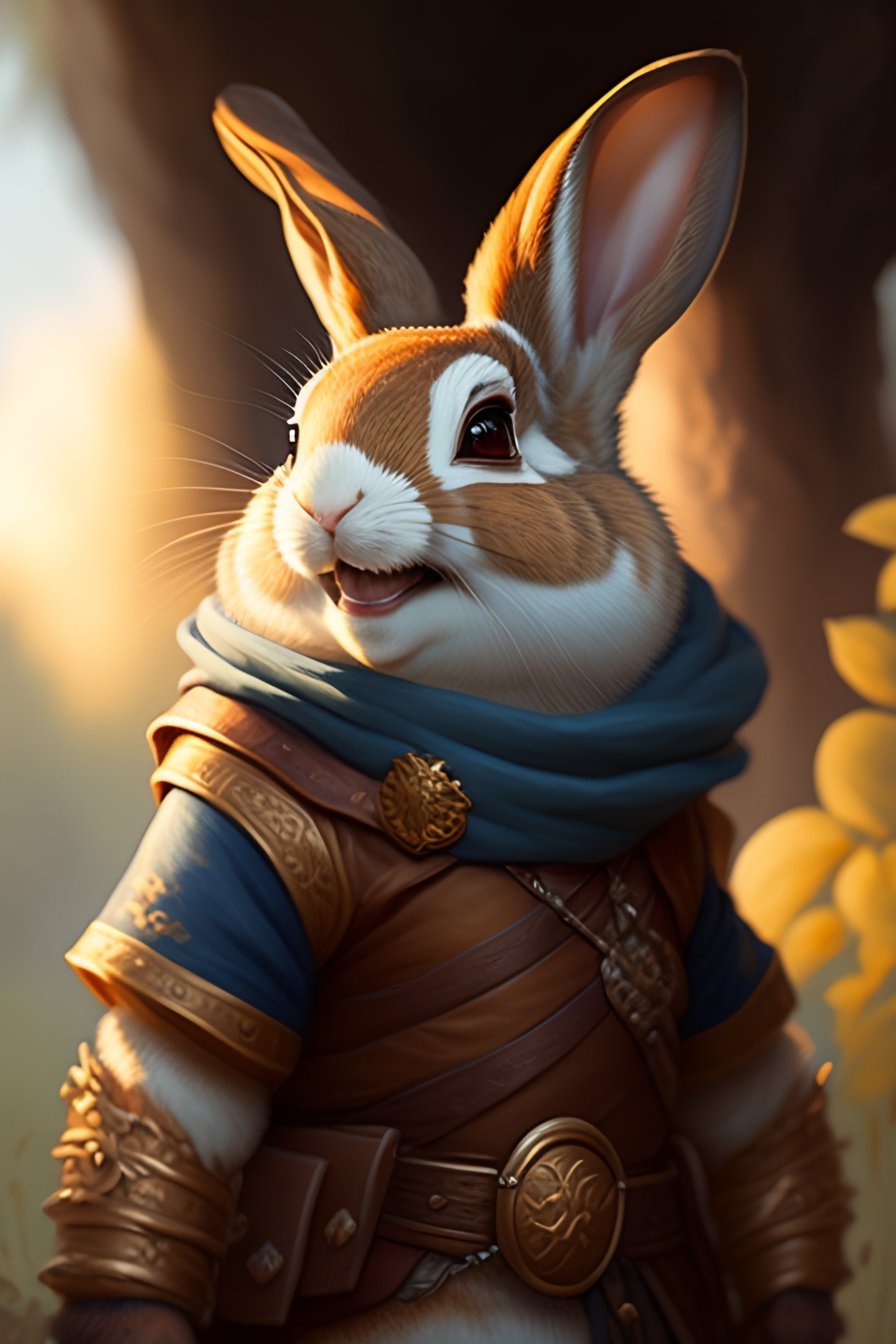 Lexica - A detailed portrait of laughing rabbit giving thumbs up ...