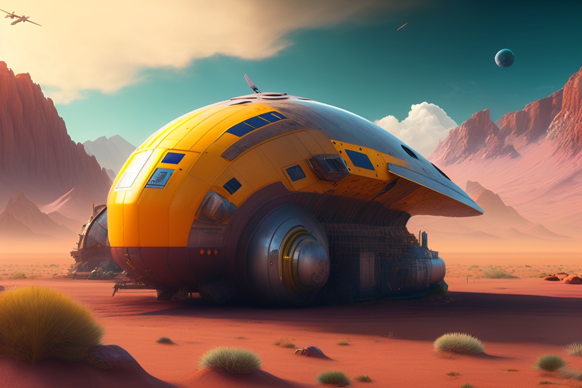 Lexica - Uhd image of a small damaged and crashed spaceship with many ...