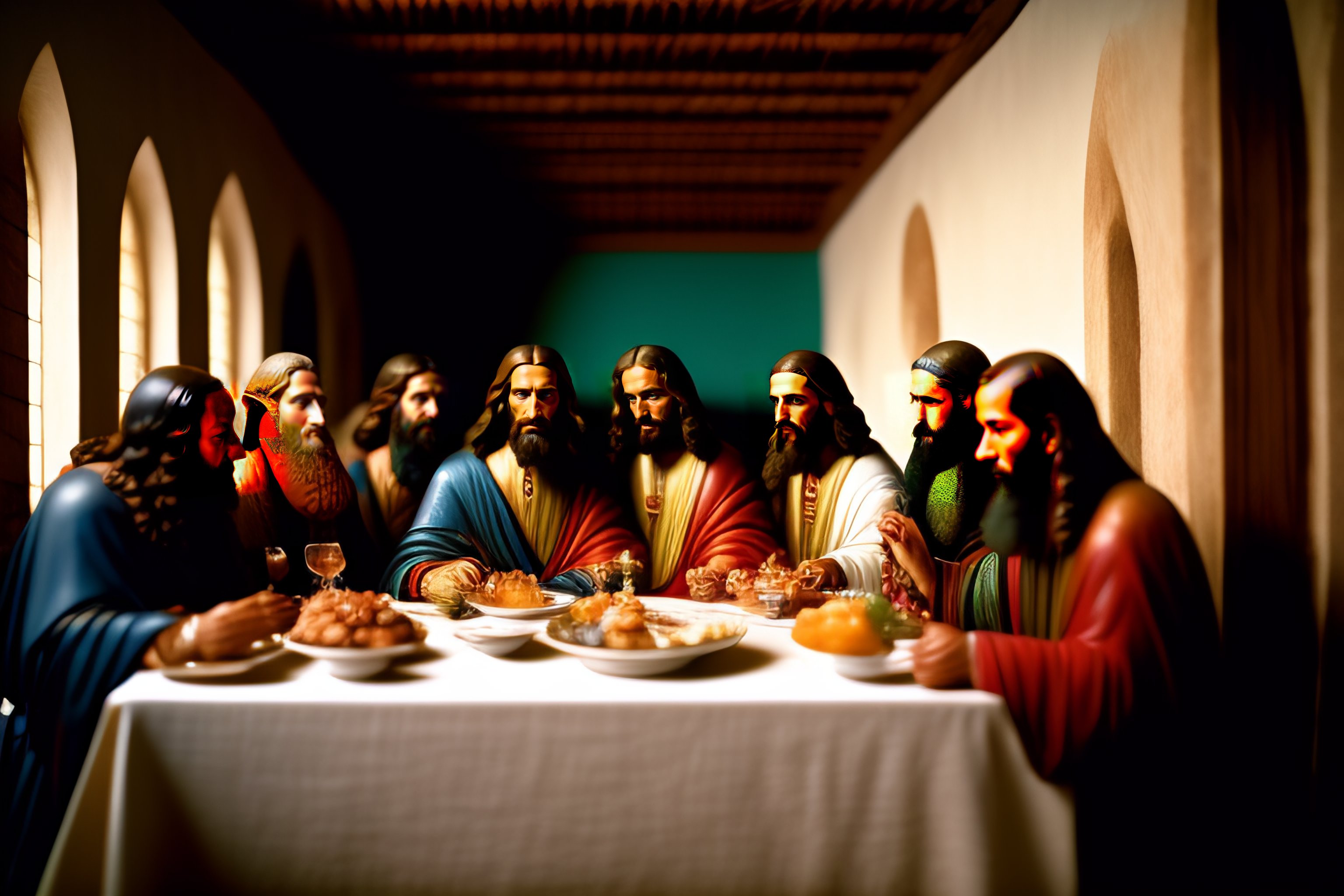 Lexica - Hyper realistic color photo of the last supper, year 1, jesus ...