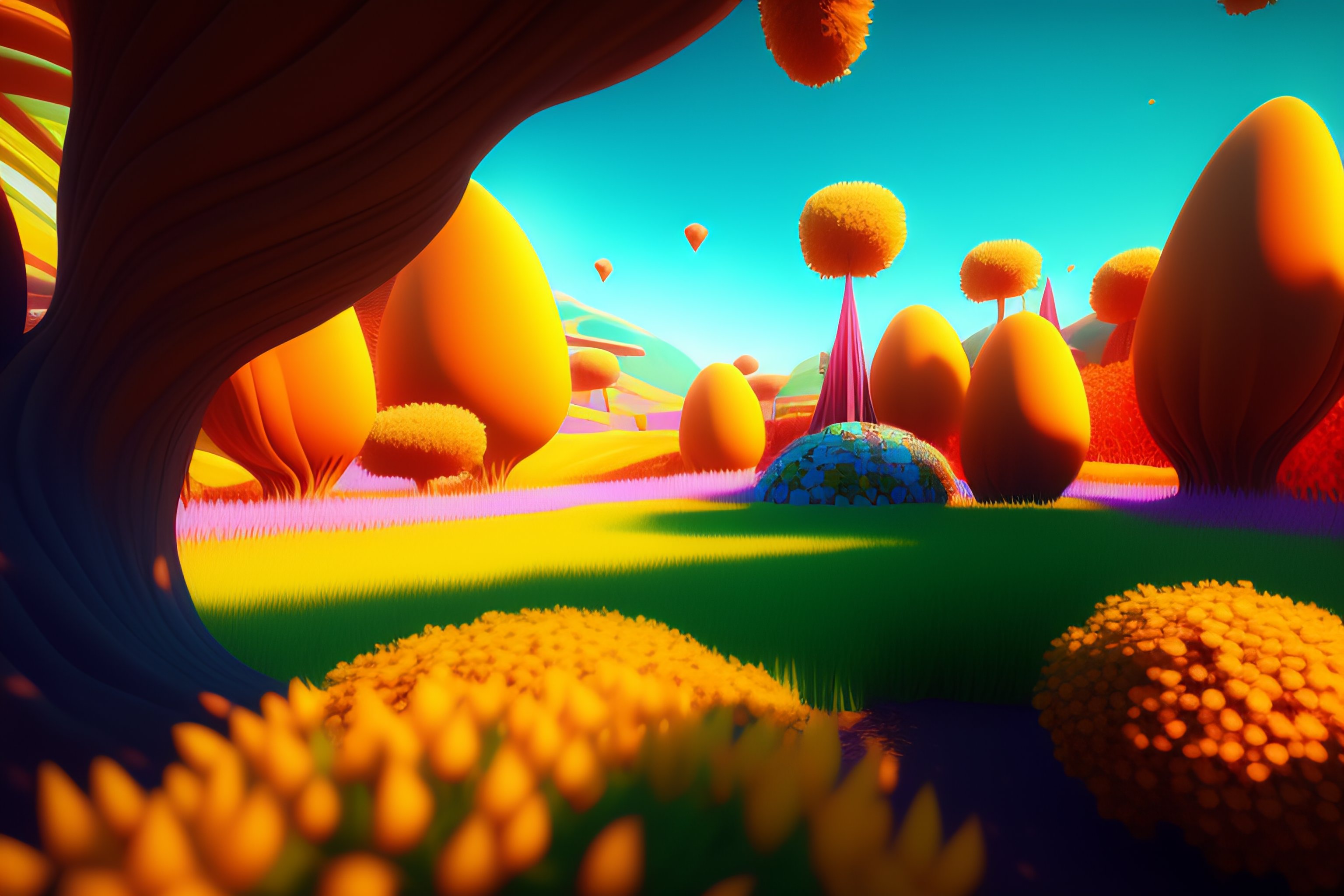 Lexica - First person perspective digital illustration of a field of ...