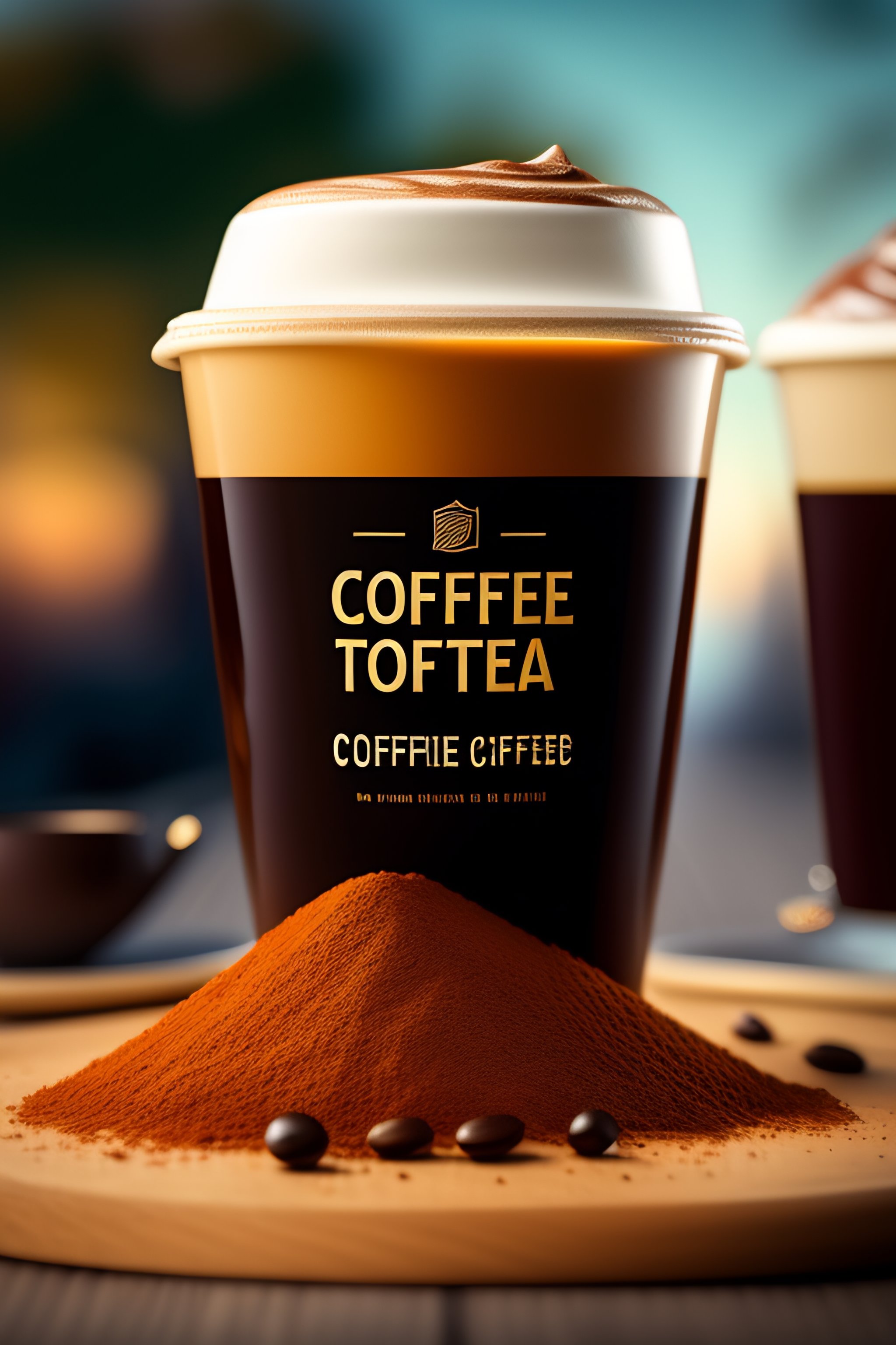 Lexica - Advertisement for a coffee shop post with coffee beans a real ...