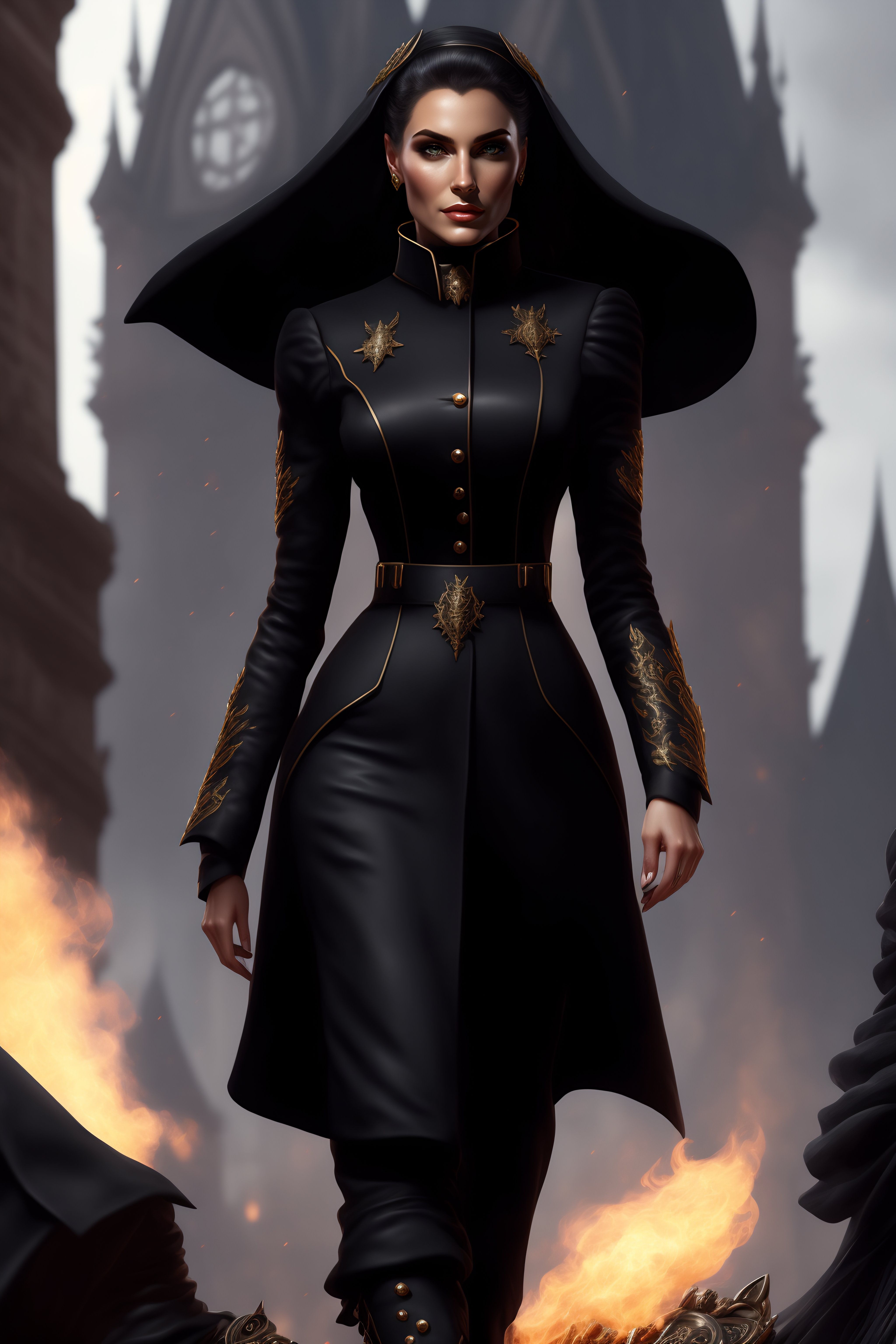 Lexica - Woman gothic necromancer summoner, Wolfenstein military german ...