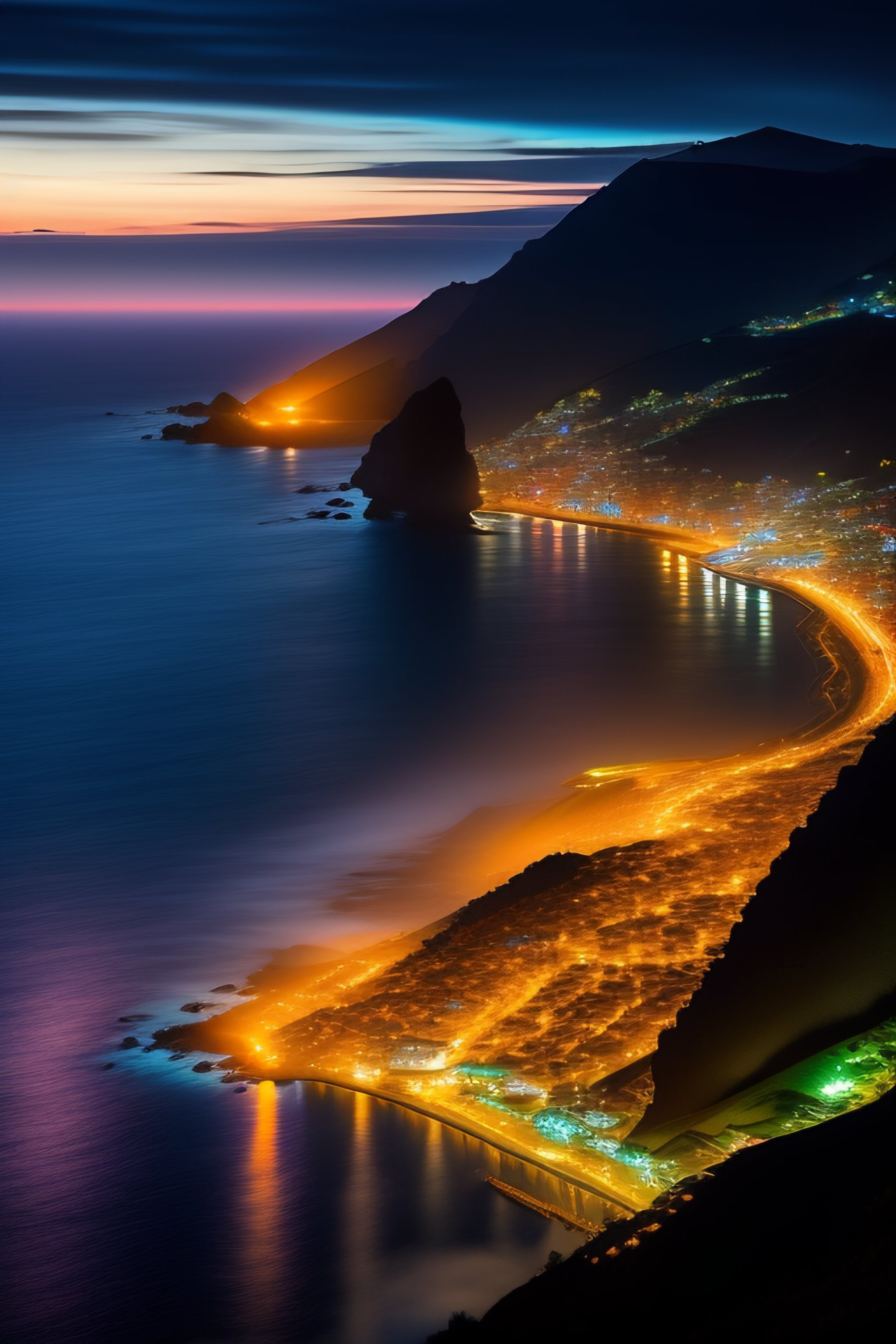 Lexica - Madeira island by night under the rain