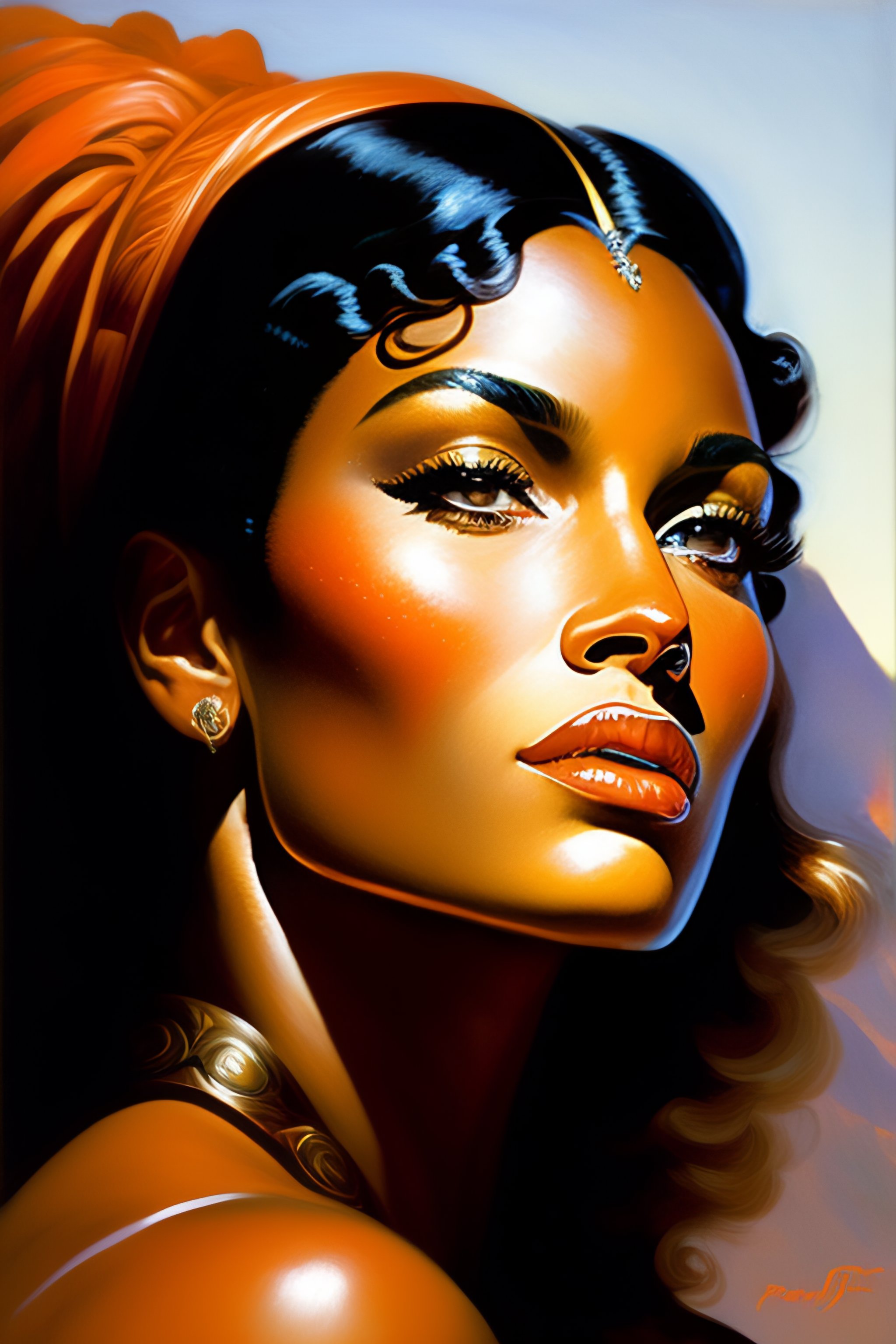 Lexica - A close up portrait of amazon, by frank frazetta, digital ...